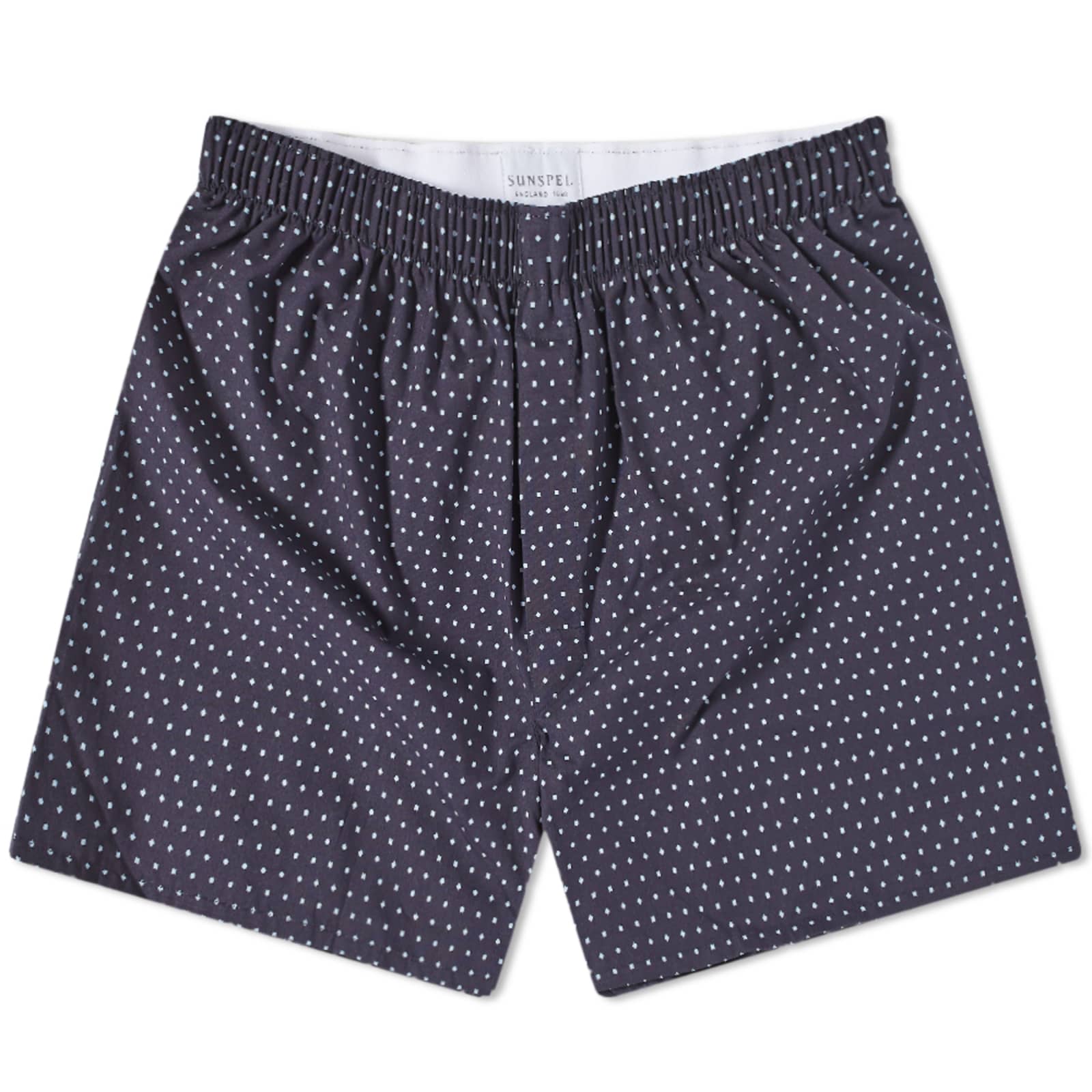 Sunspel Printed Boxer Shorts Navy Blue | END.