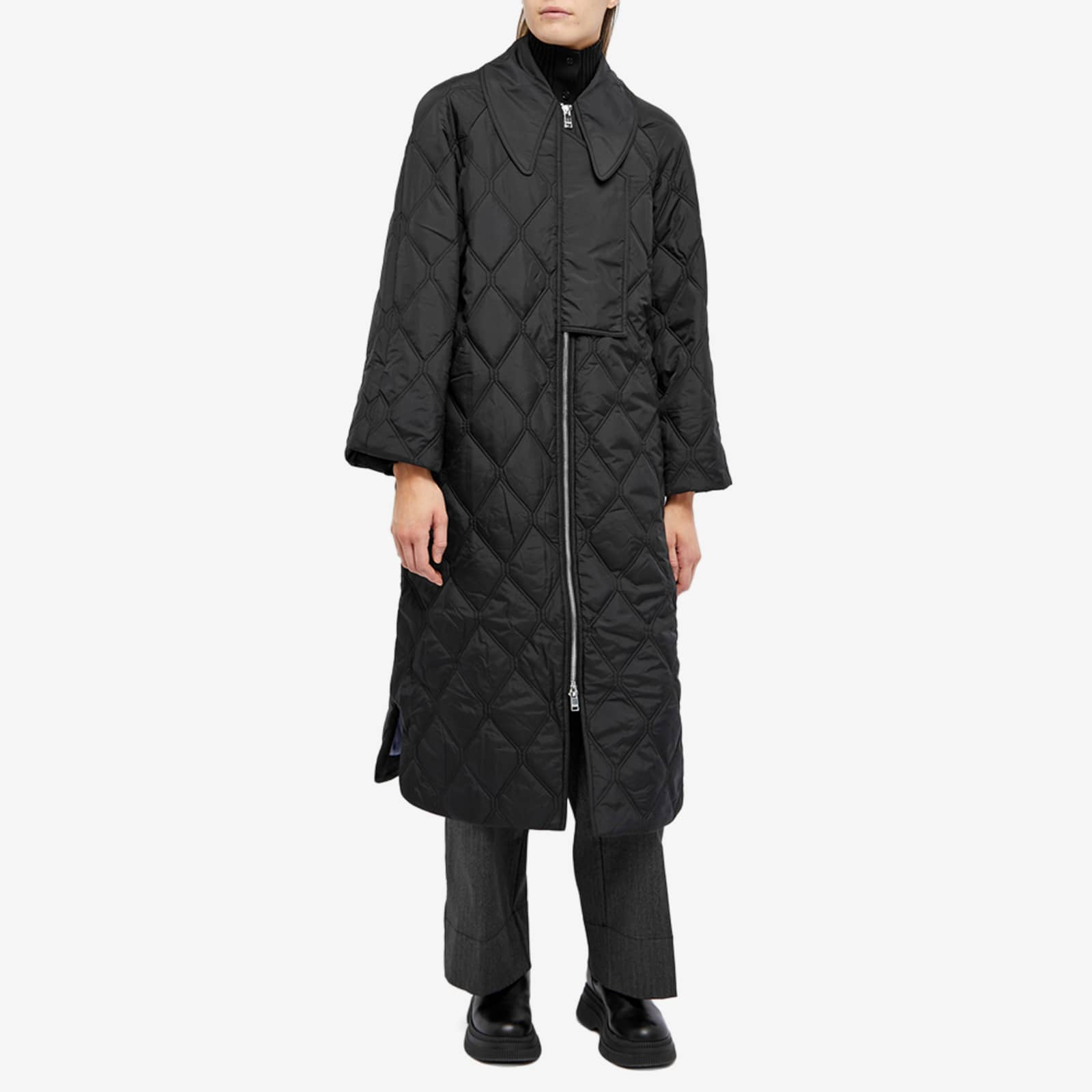 GANNI Ripstop Quilt Coat Black | END. (GB)