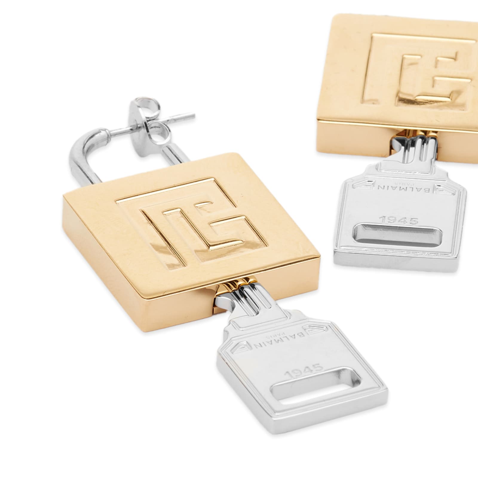 Balmain Key & Lock Earrings Clear & Silver | END. (GB)