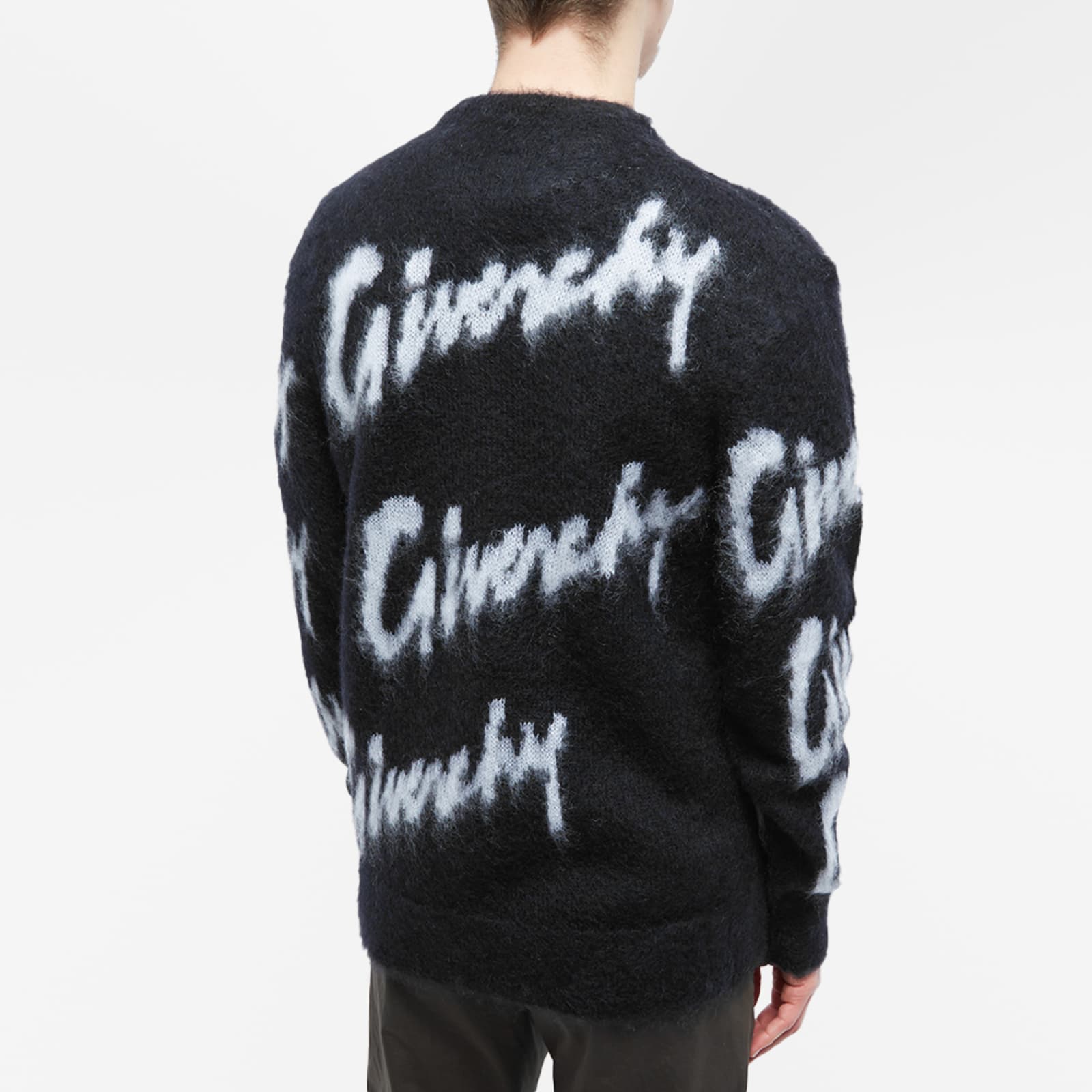 Givenchy Intarsia Signature Mohair Crew Knit Black & White | END. (US)