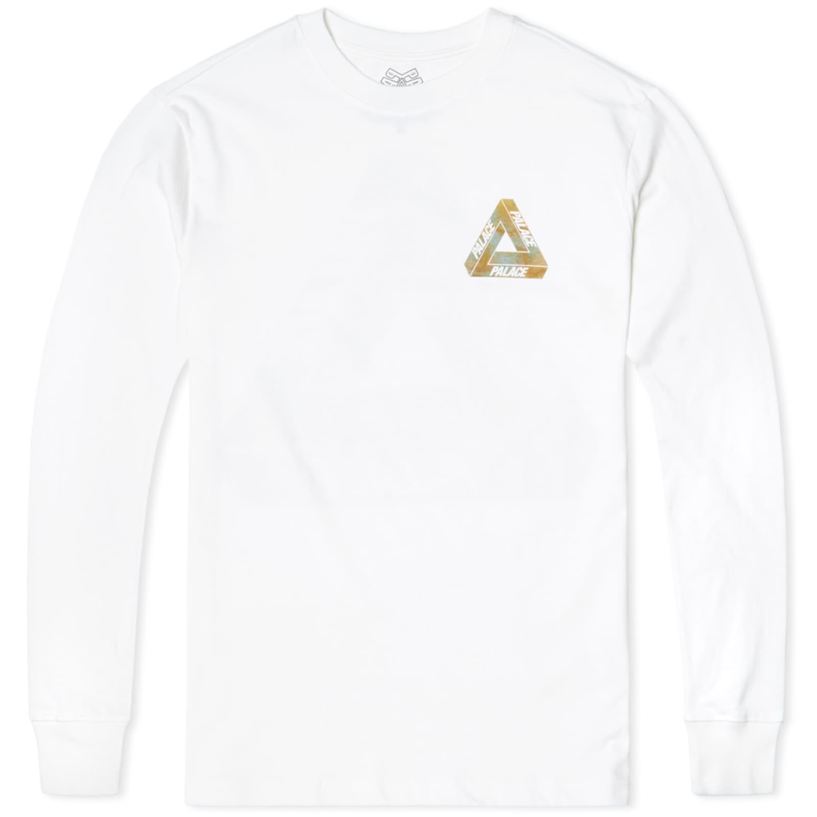 Palace Long Sleeve Tri-Marbles Tee White | END.