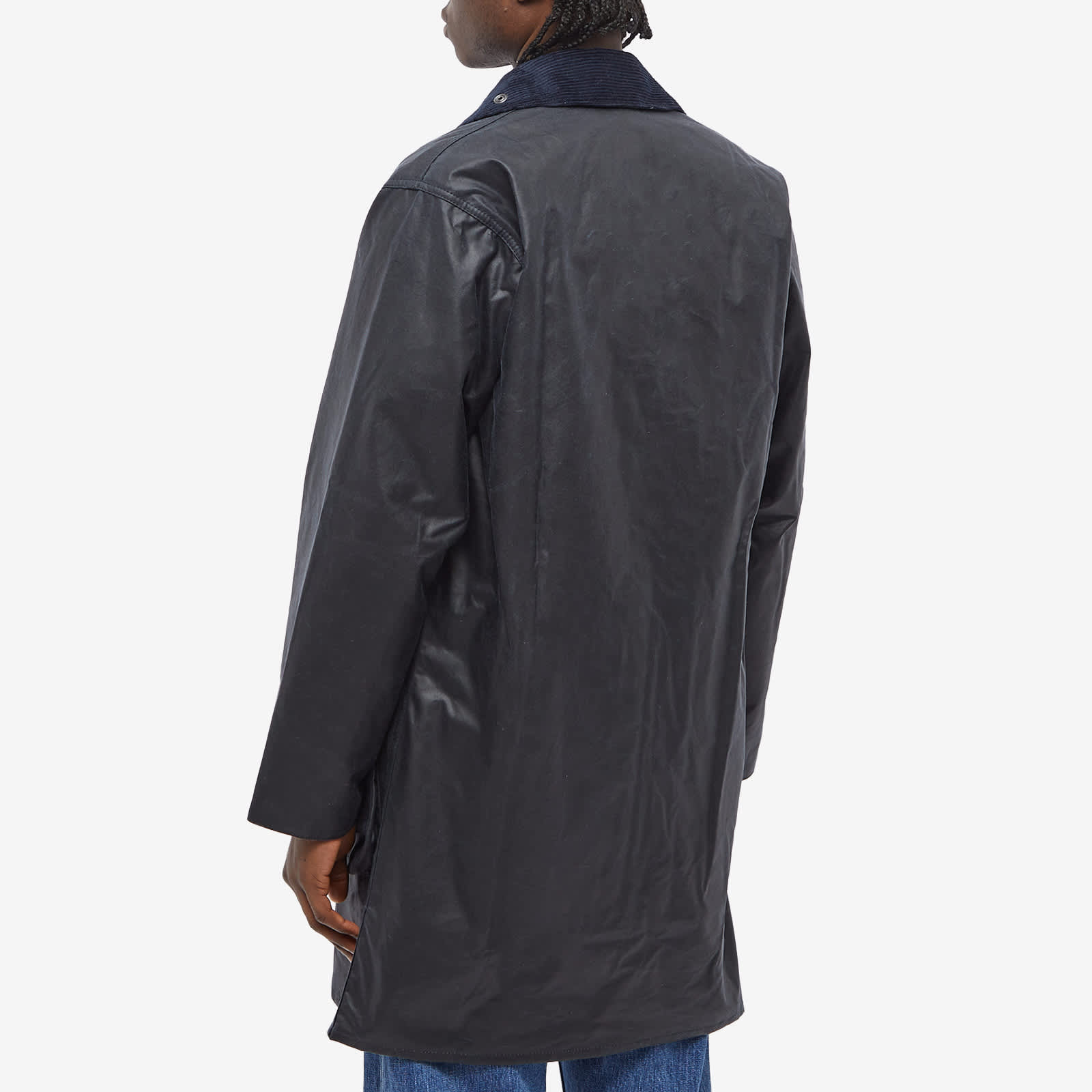 Barbour Border Wax Jacket Navy | END. (US)