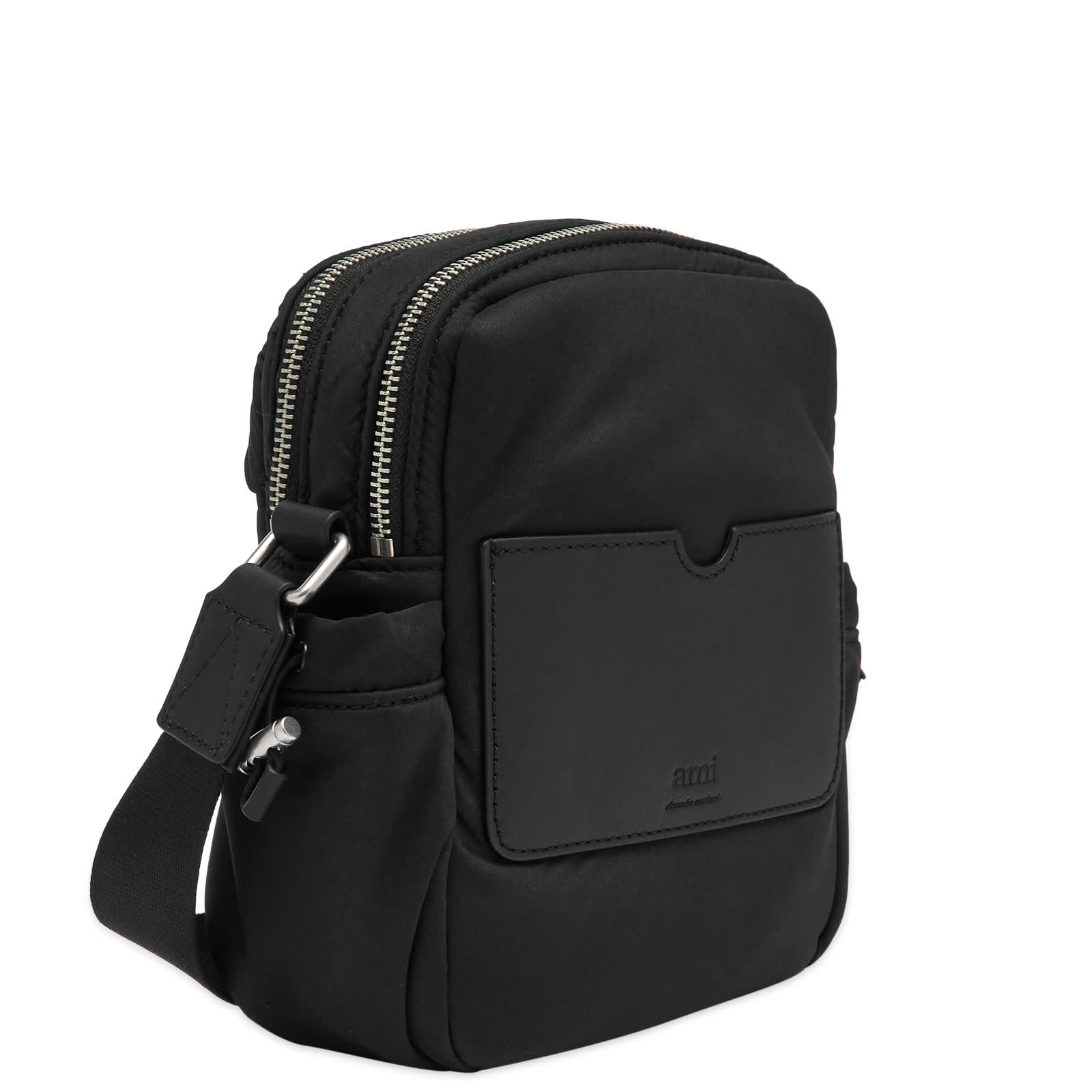 AMI Paris Tonal Logo Cross Body Bag Black | END. (TW)