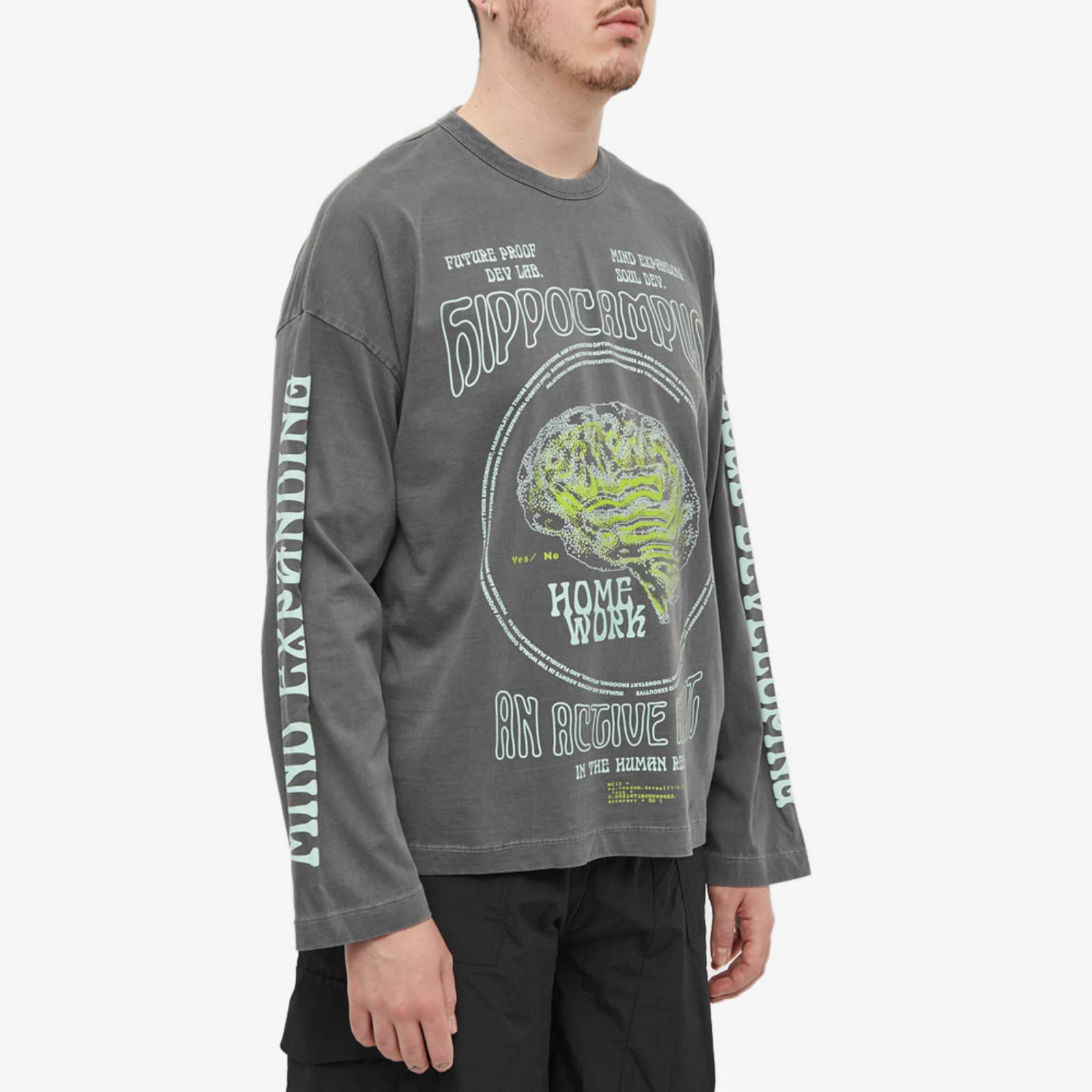 Homework Hippocampus Long Sleeve T-Shirt Faded Black | END. (US)