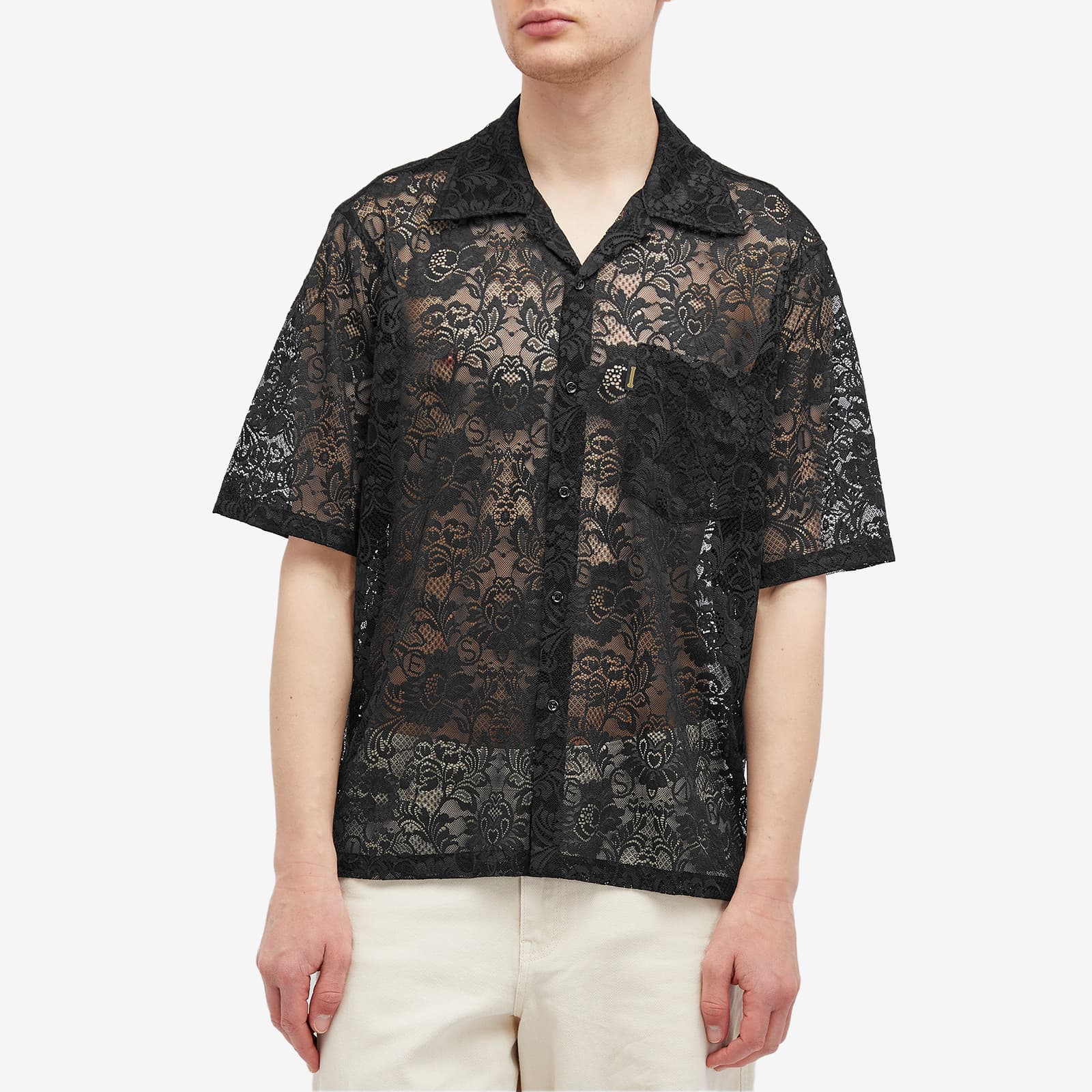 Aries Hawaiian Lace Vacation Shirt Black | END. (US)