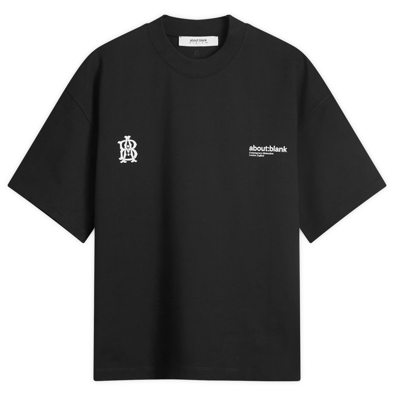 about:blank Dual Logo T-Shirt Black & Ecru | END. (GB)