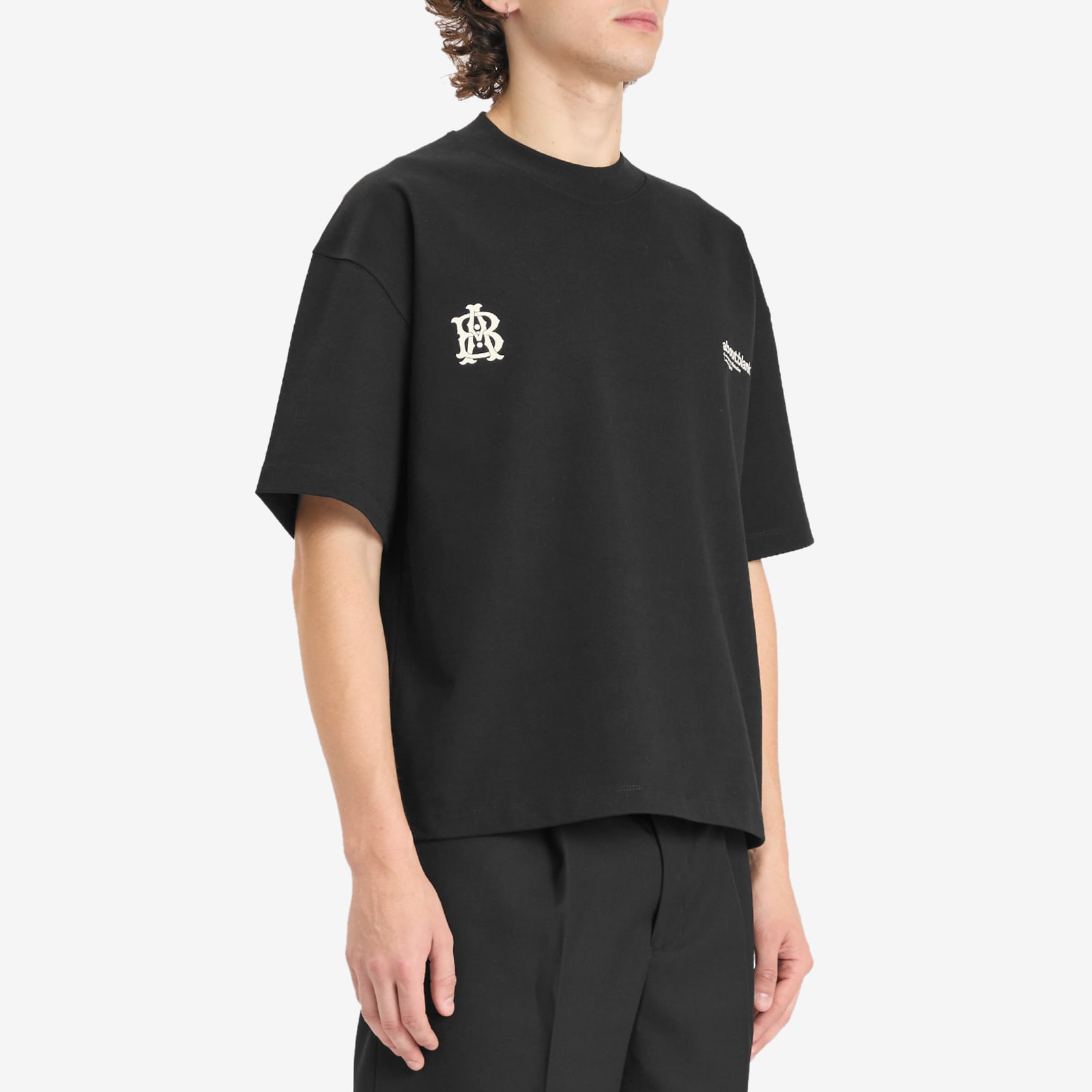 about:blank Dual Logo T-Shirt Black & Ecru | END. (GB)