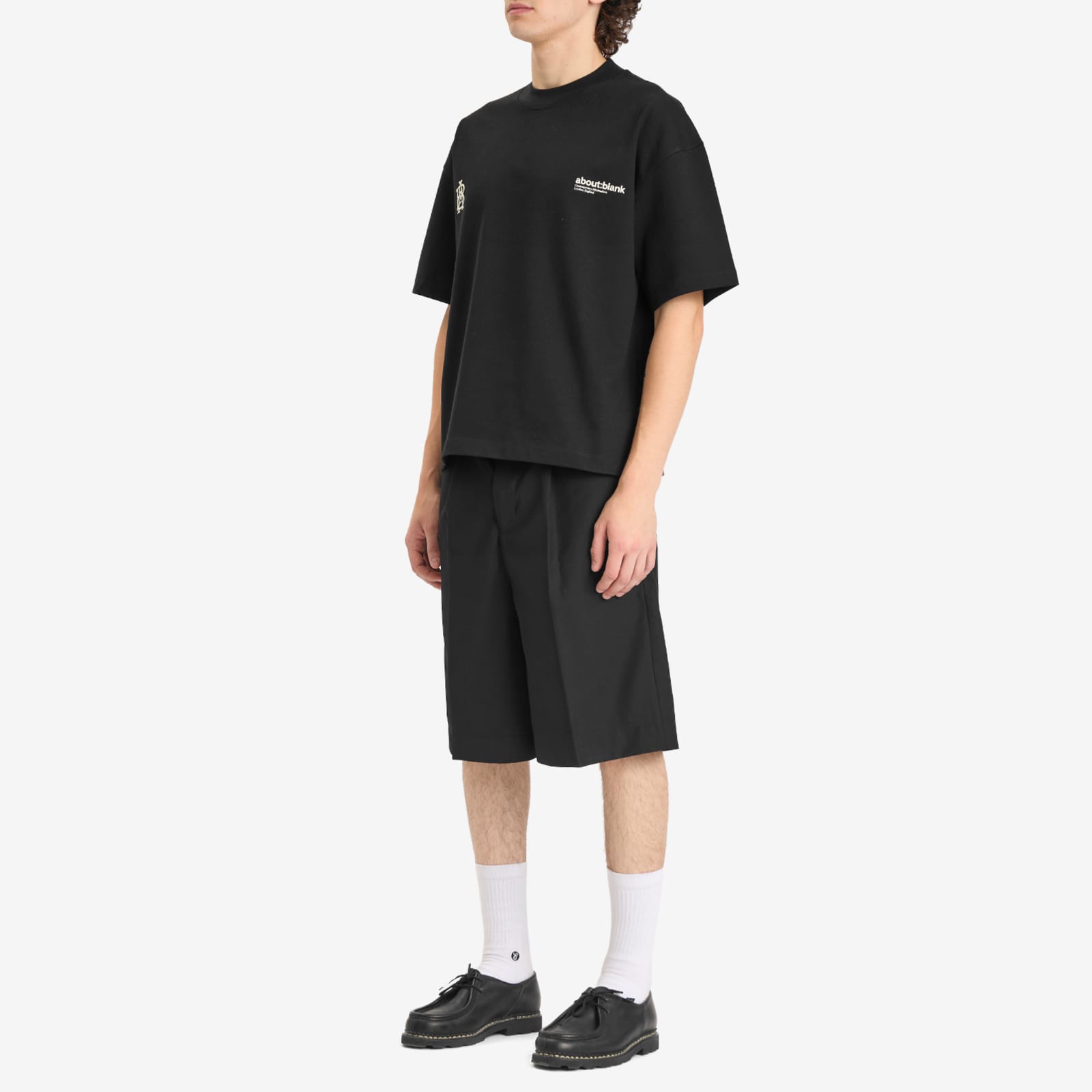 about:blank Dual Logo T-Shirt Black & Ecru | END. (KR)