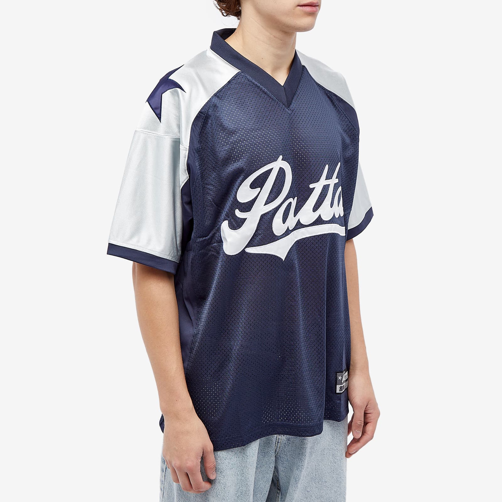 Patta Respect Football Jersey Blue Nights & Pearl Blue | END. (GB)