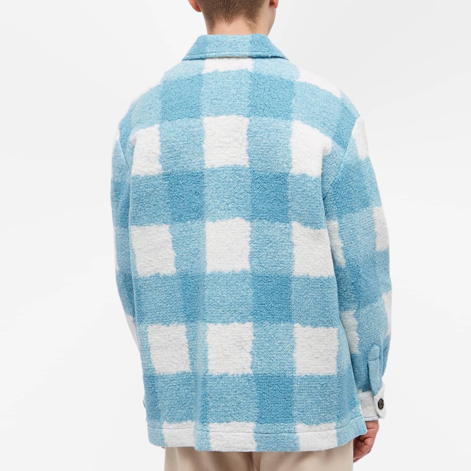 Drôle de Monsieur Soft Check Overshirt Light Blue | END. (US)