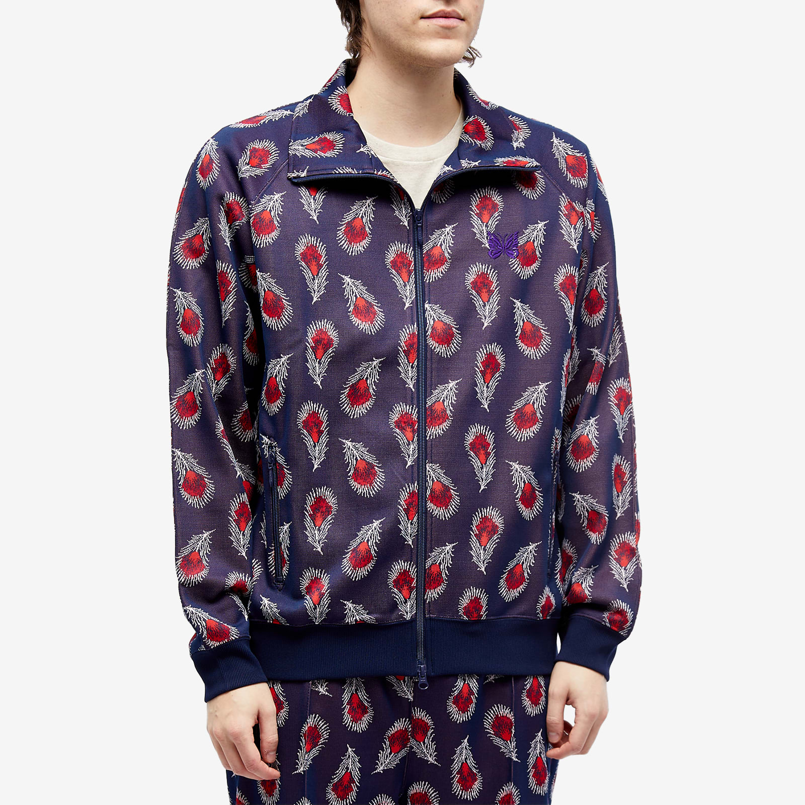 Needles Poly Jacquard Track Jacket Feather | END. (GB)