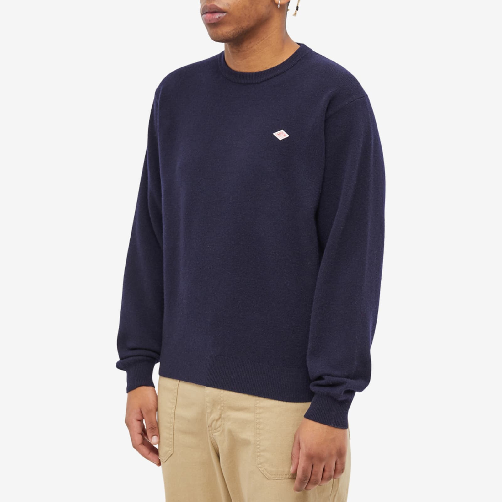 Danton Logo Lambswool Crew Knit Navy | END. (US)
