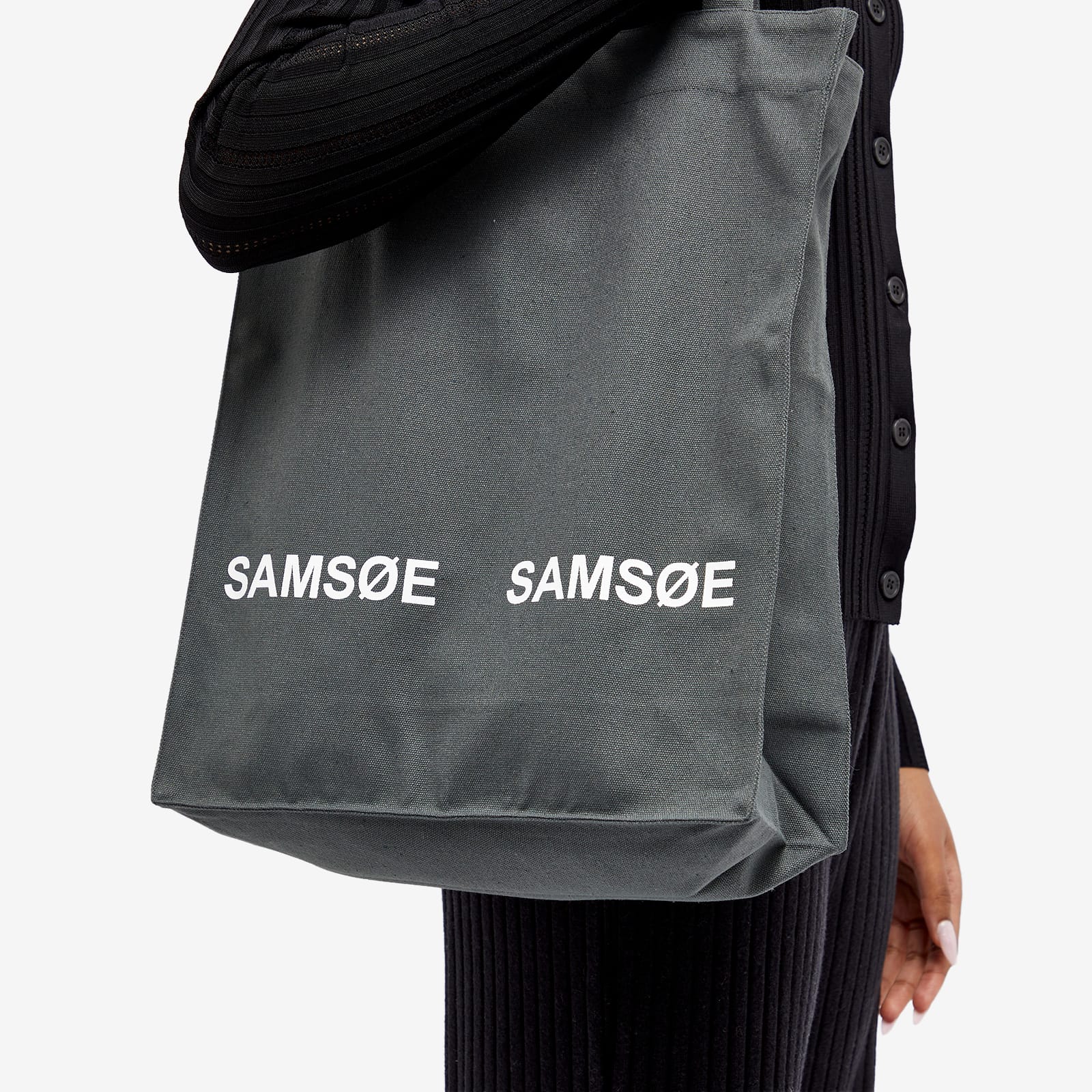 Samsøe Samsøe Luca Logo Shopper Bag Volcanic Ash | END. (KR)