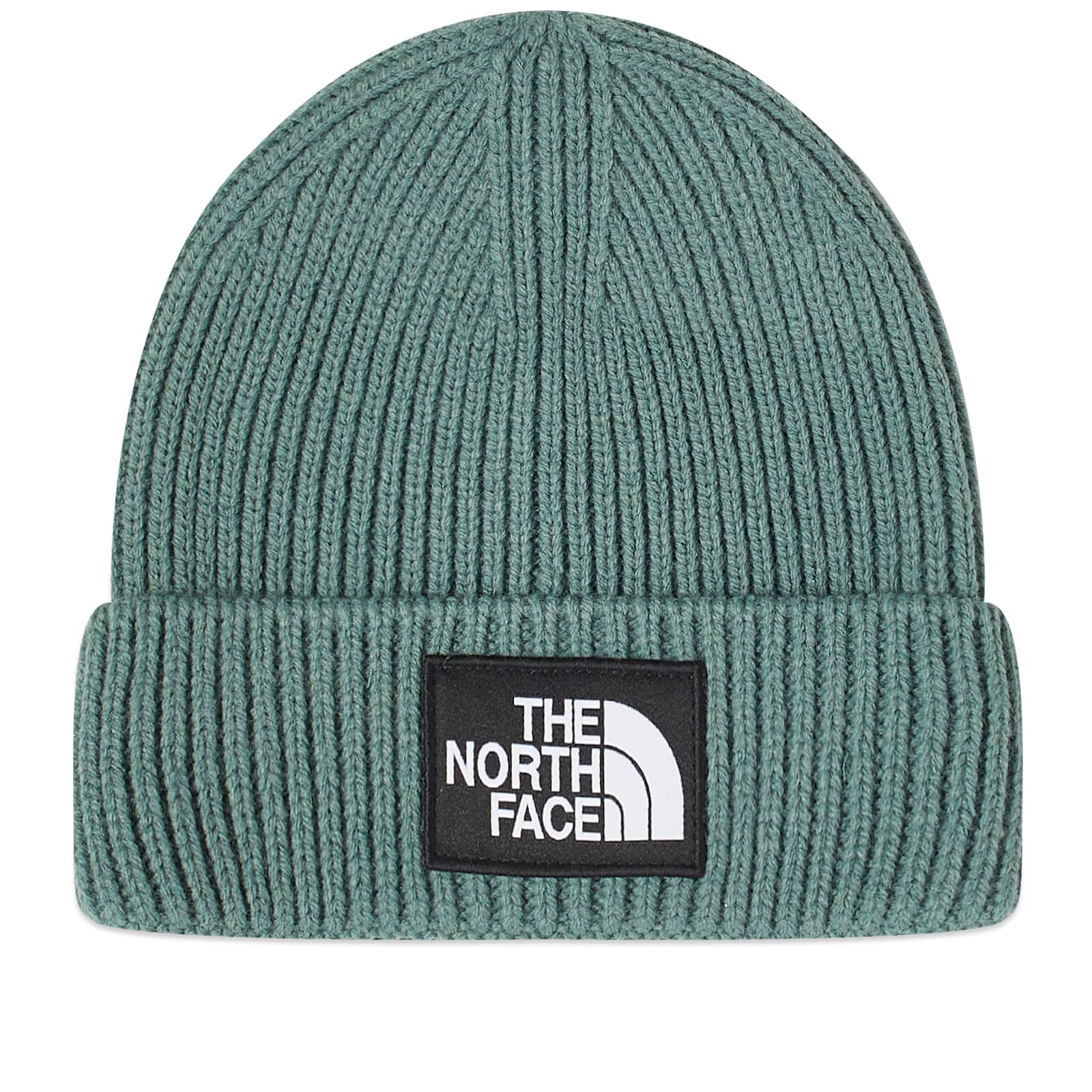 The North Face Logo Box Cuffed Beanie Dark Sage | END. (US)