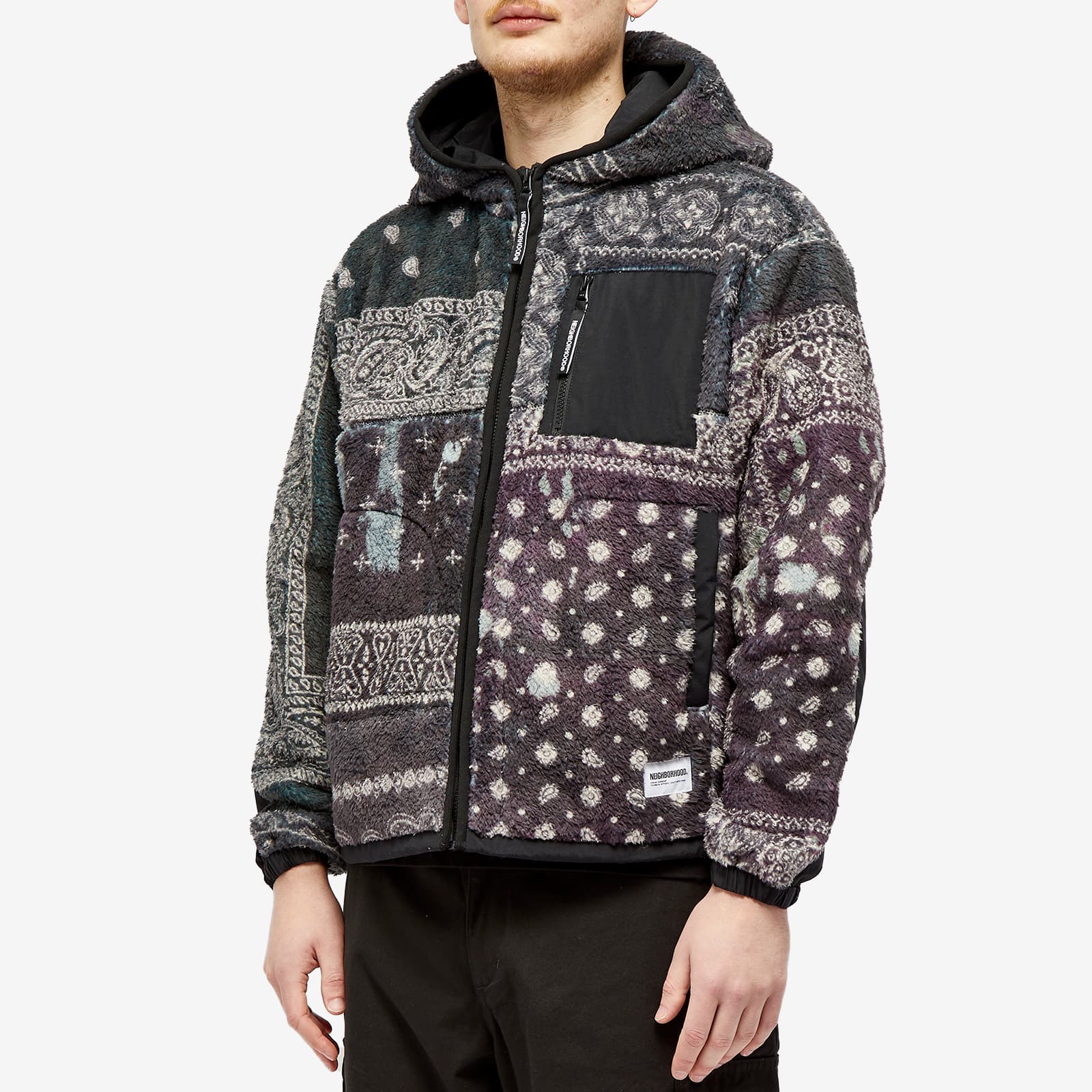 Neighborhood Bandana Pattern Fleece Jacket Black | END. (HK)