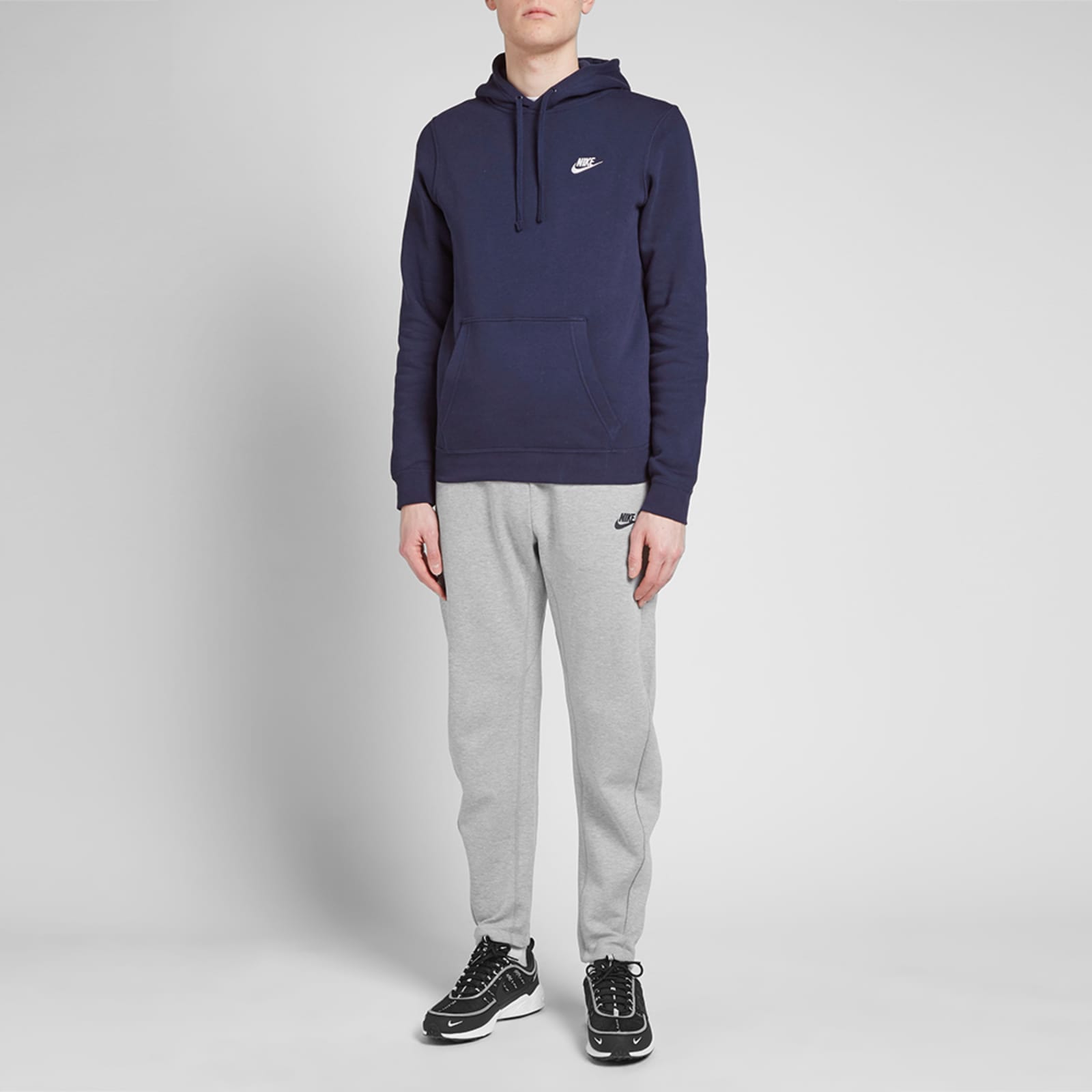 Nike Club Pullover Hoody Obsidian & White | END. (US)