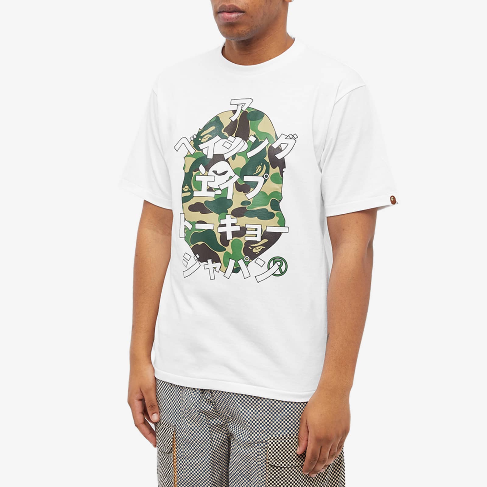 A Bathing Ape ABC Camo Japanese Letters T-Shirt White X Green | END. (IT)