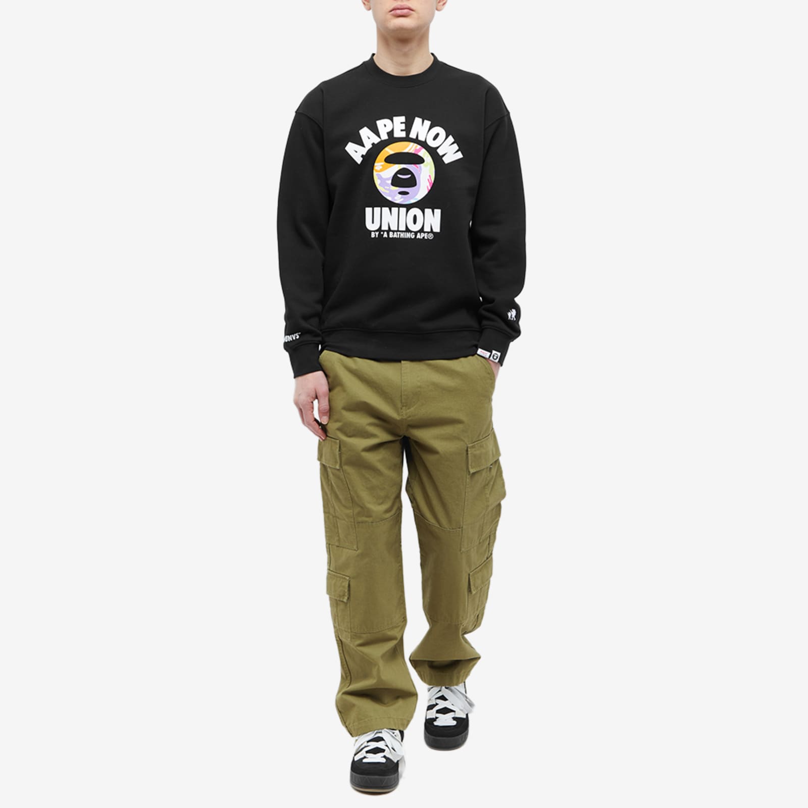 AAPE Now Union Crew Sweat Black | END. (KR)