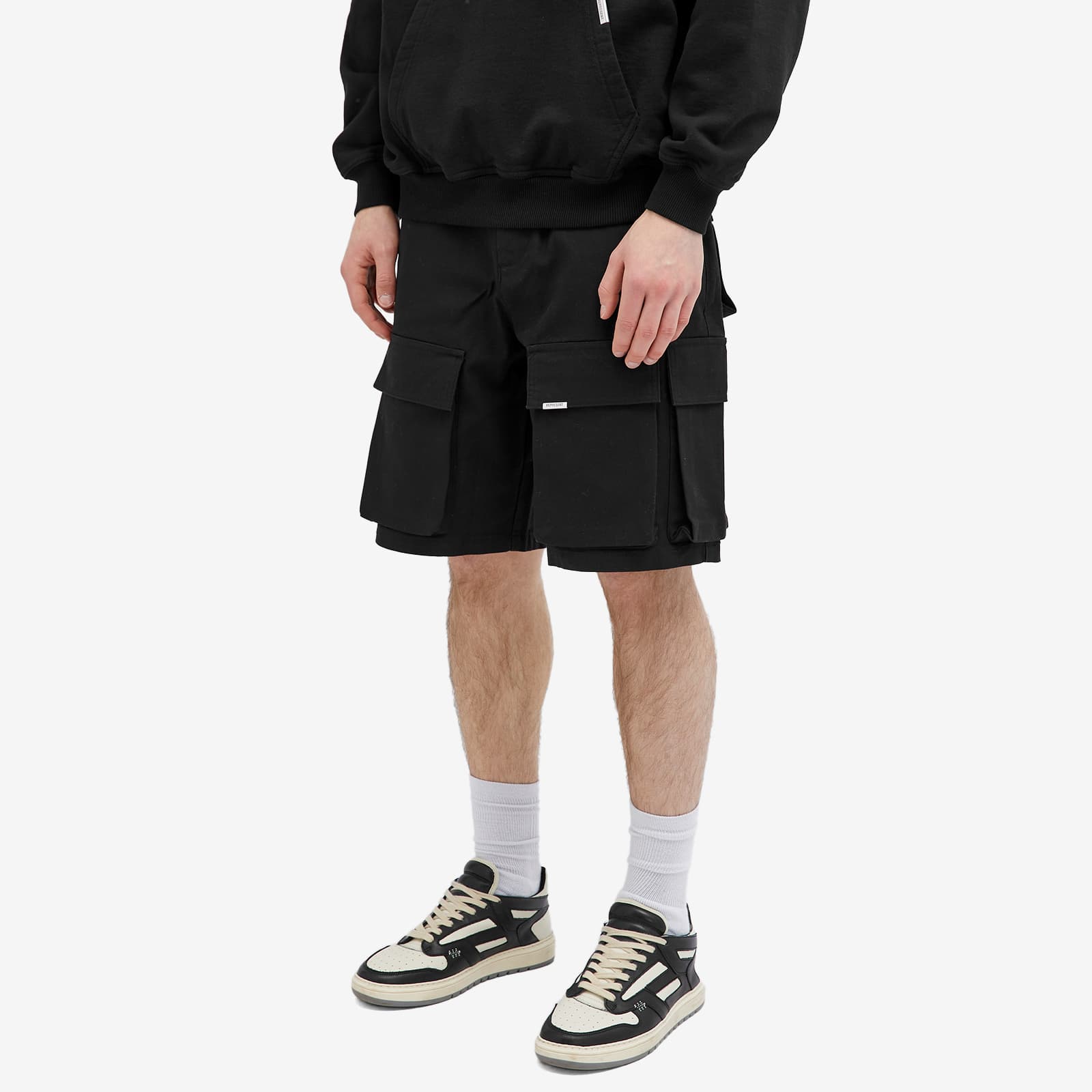 Represent Baggy Cotton Cargo Shorts Black | END. (GB)