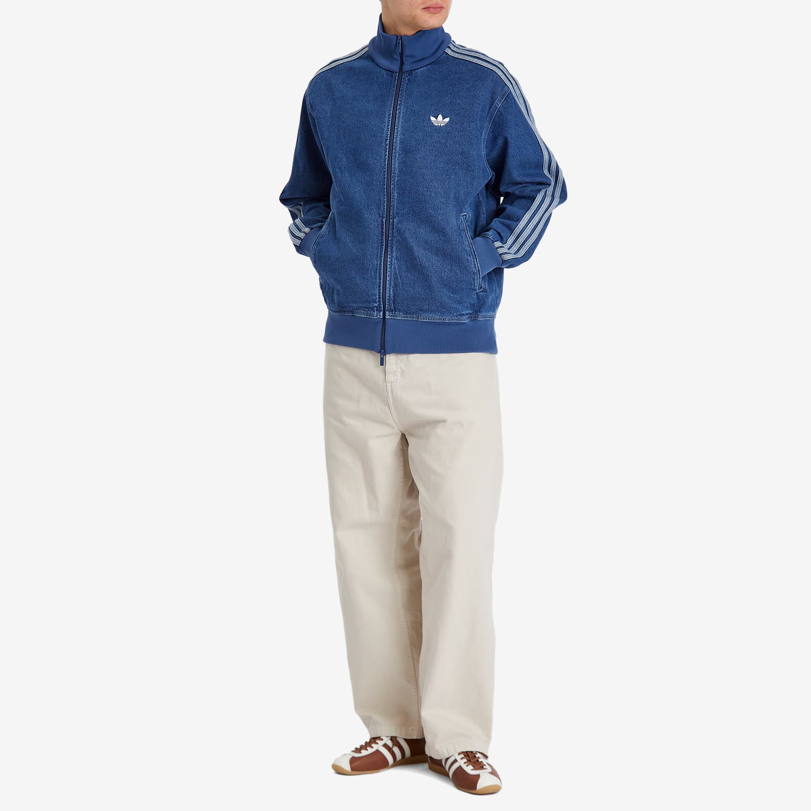adidas Denim Firebird Track Top Medium Blue Denim | END. (US)