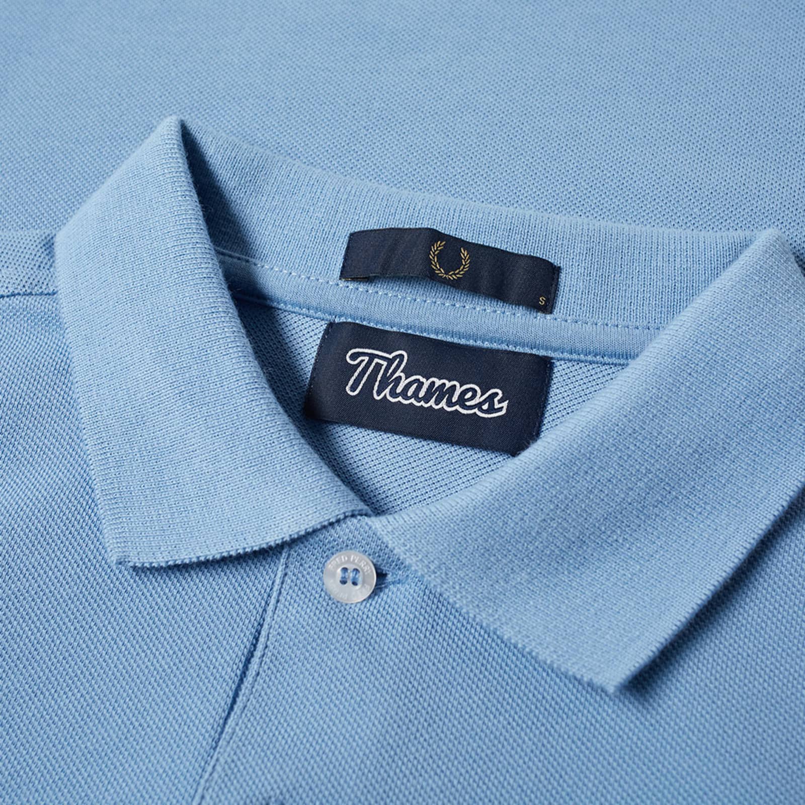 Fred Perry x Thames Embroidered Pique Polo Sky | END. (US)