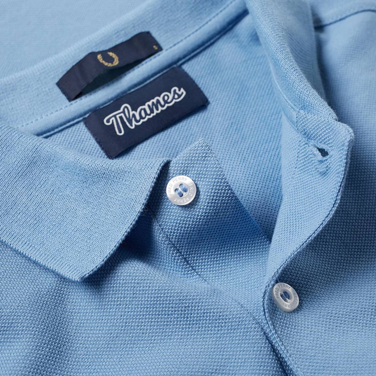 Fred Perry x Thames Embroidered Pique Polo Sky | END. (US)