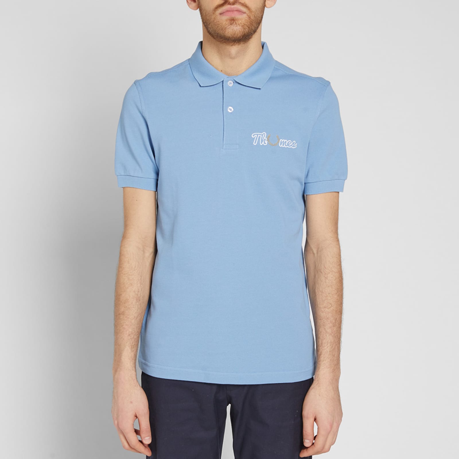 Fred Perry x Thames Embroidered Pique Polo Sky | END. (US)