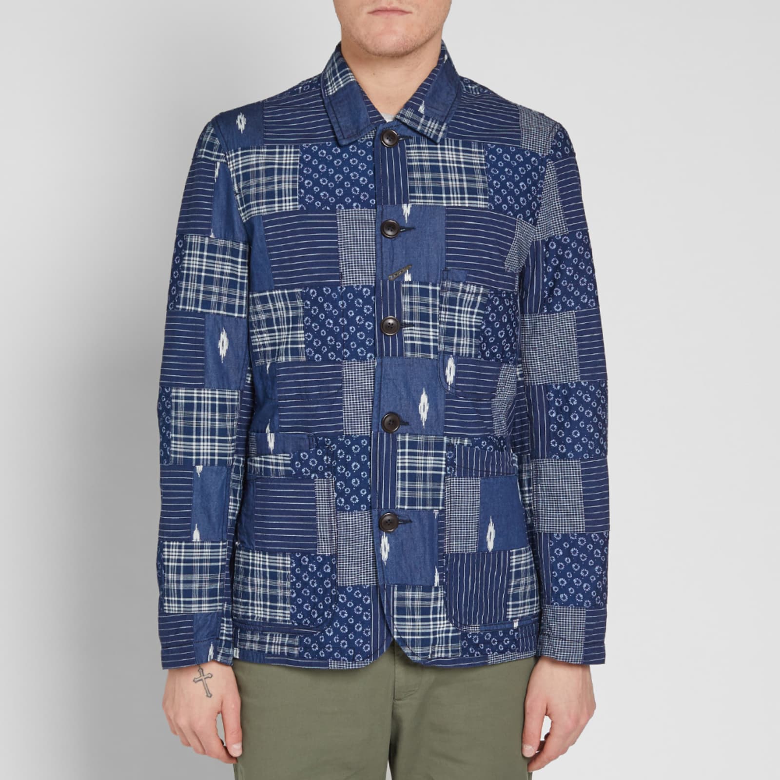 Universal Works Bakers Jacket Indigo Patchwork | END. (US)