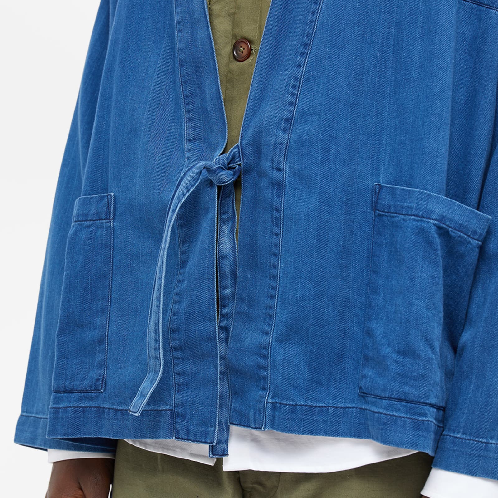 Universal Works Herringbone Denim Kyoto Work Jacket Washed Indigo | END ...