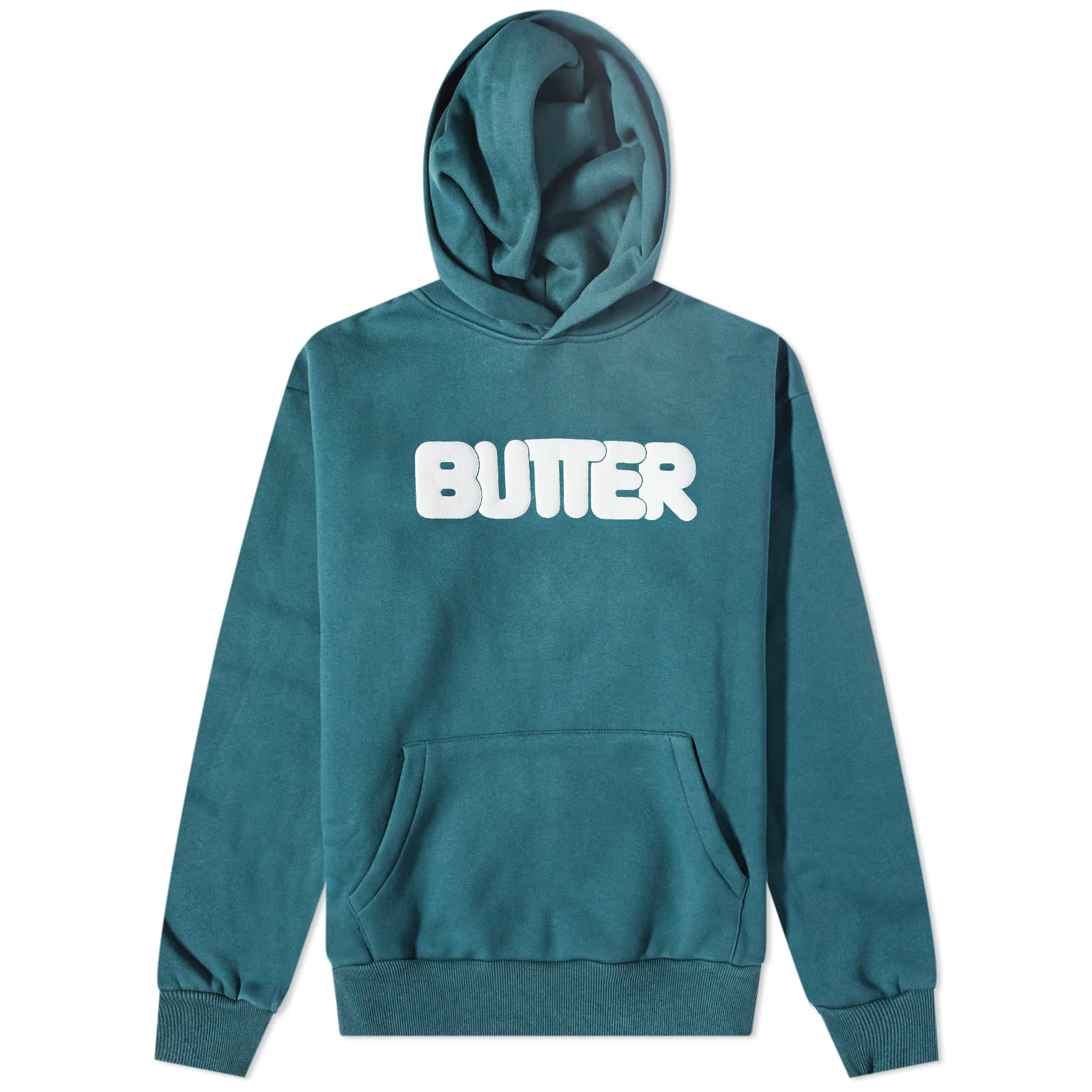 Butter Goods Puff Rounded Logo Hoody Dark Teal | END. (GB)