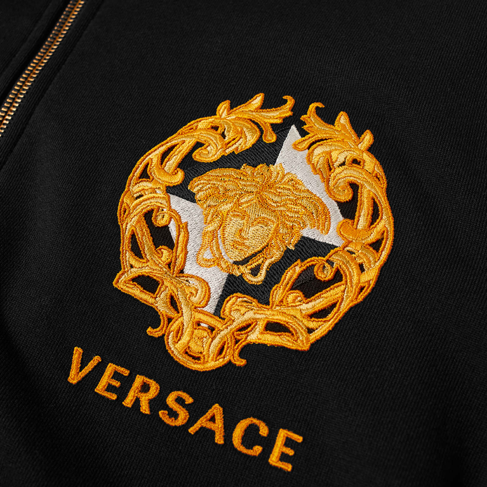 Versace Medusa Embroidered Zip Hoodie Black | END. (GB)