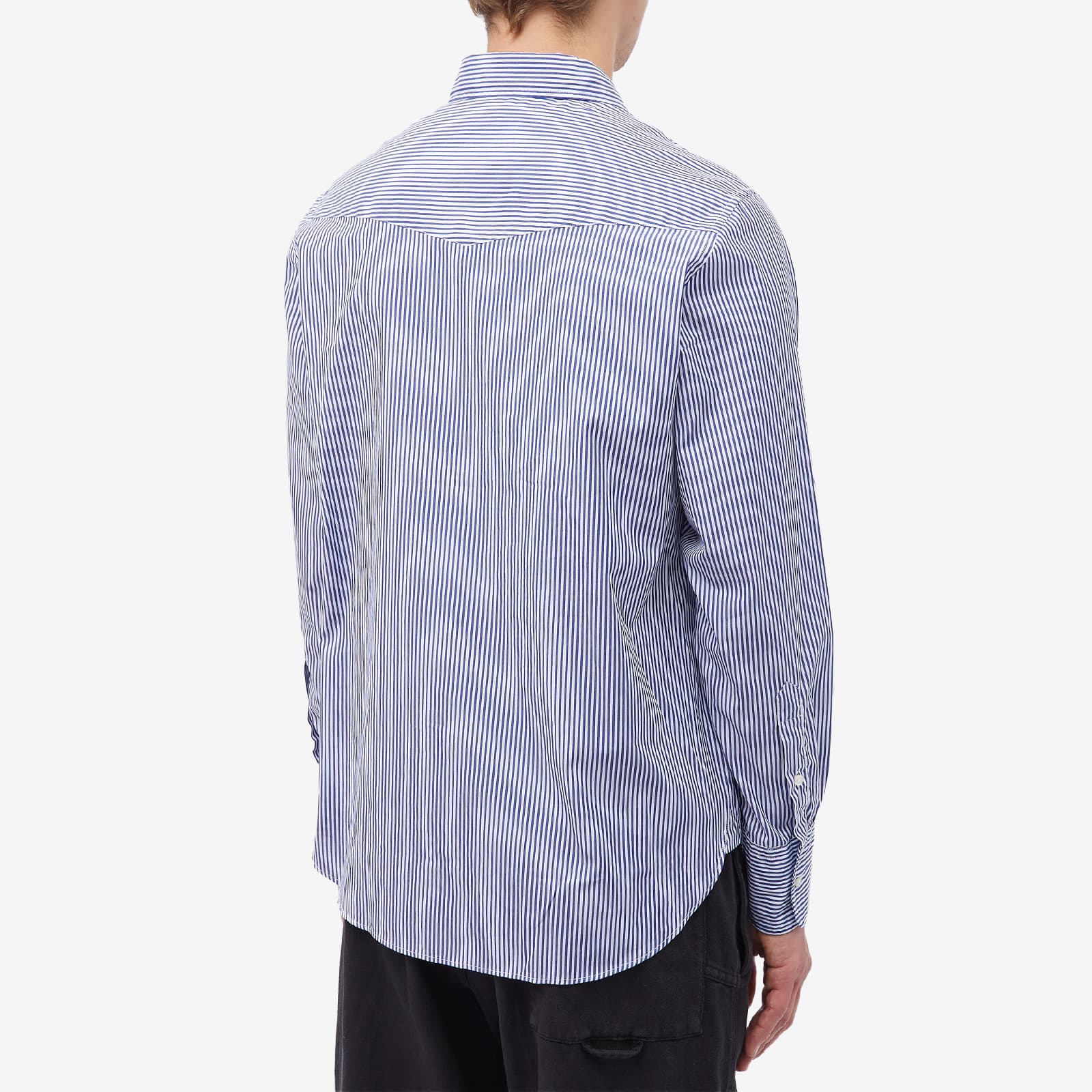 Officine Générale Benoit Stripe Poplin Shirt Navy & White | END. (US)