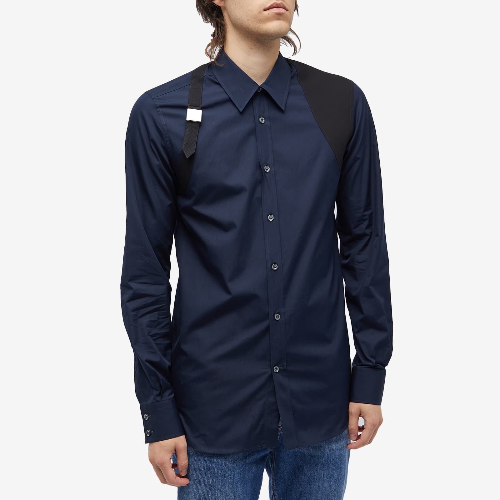 Alexander McQueen Harness Shirt Ink Blue | END. (US)