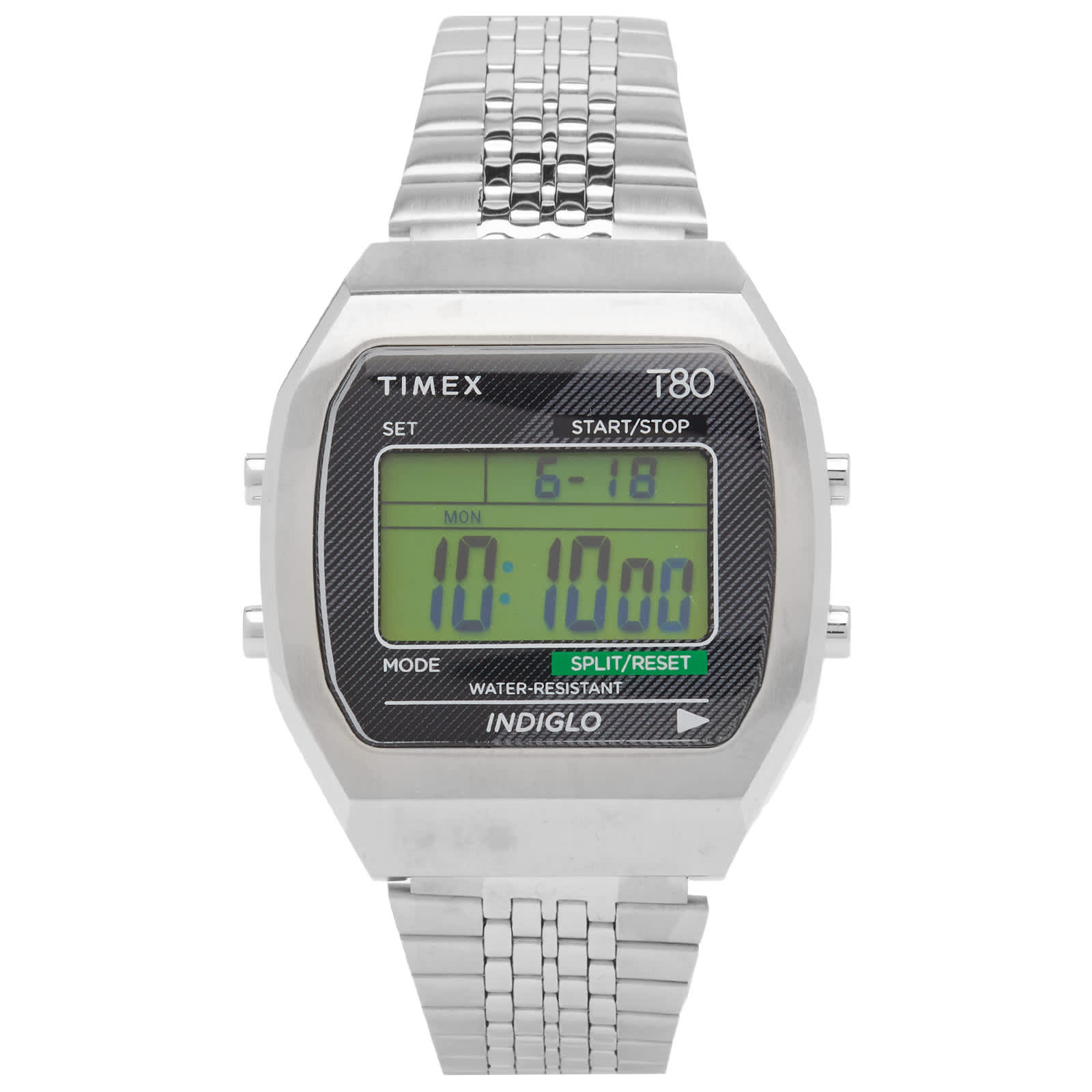 Timex T80 Digital 36mm Watch Silver | END.