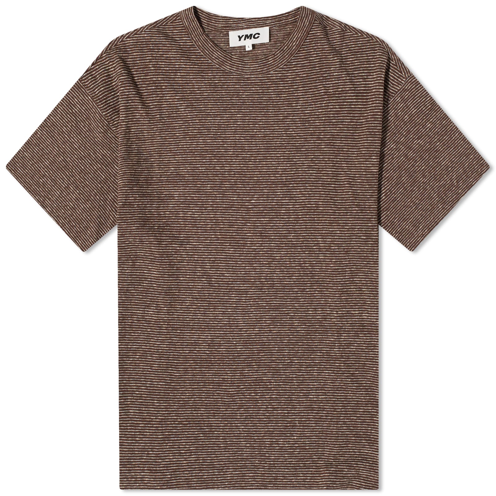 YMC Triple Stripe T-Shirt Brown-Ecru | END. (US)