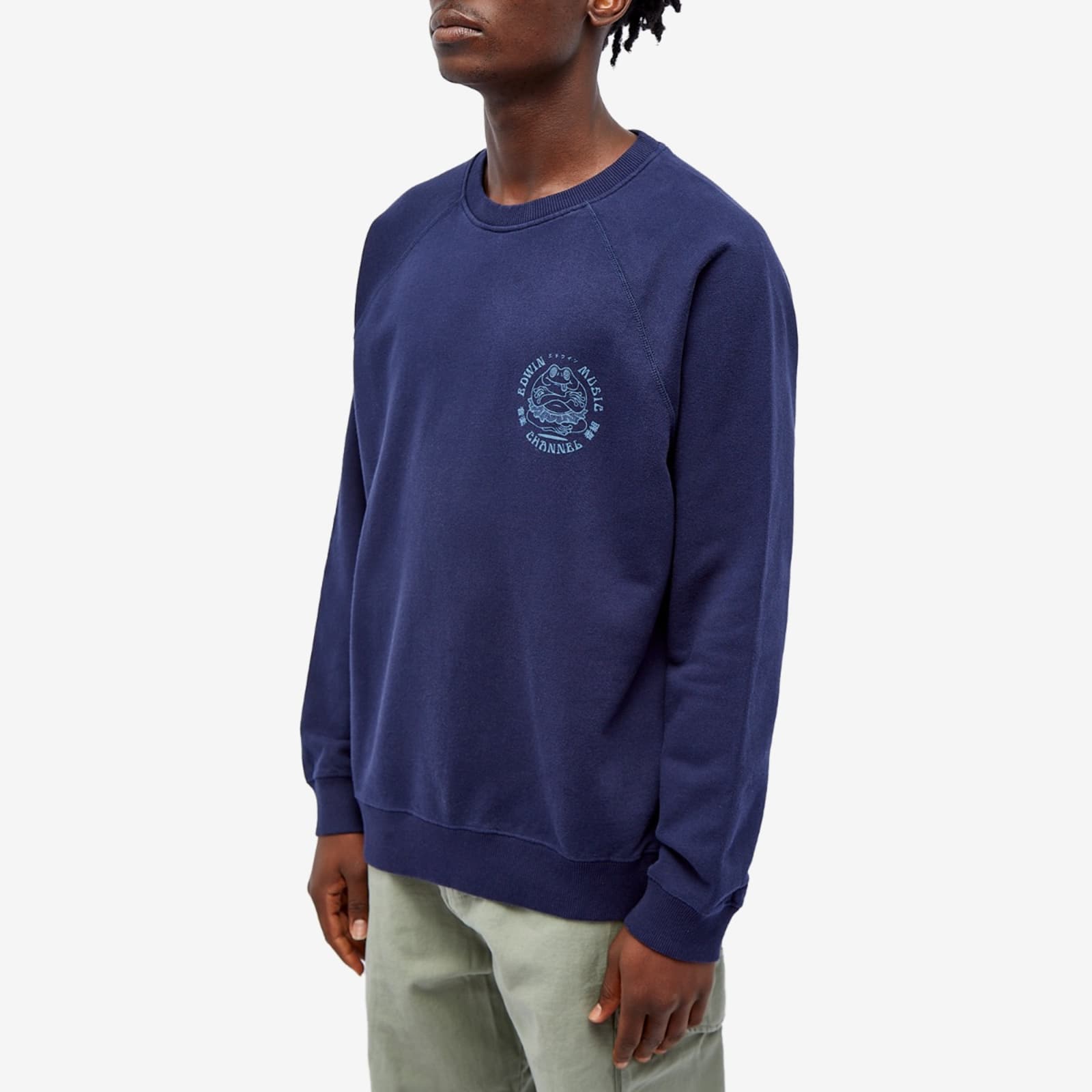 Edwin Edwin Music Channel Crew Sweat Maritime Blue | END. (GB)