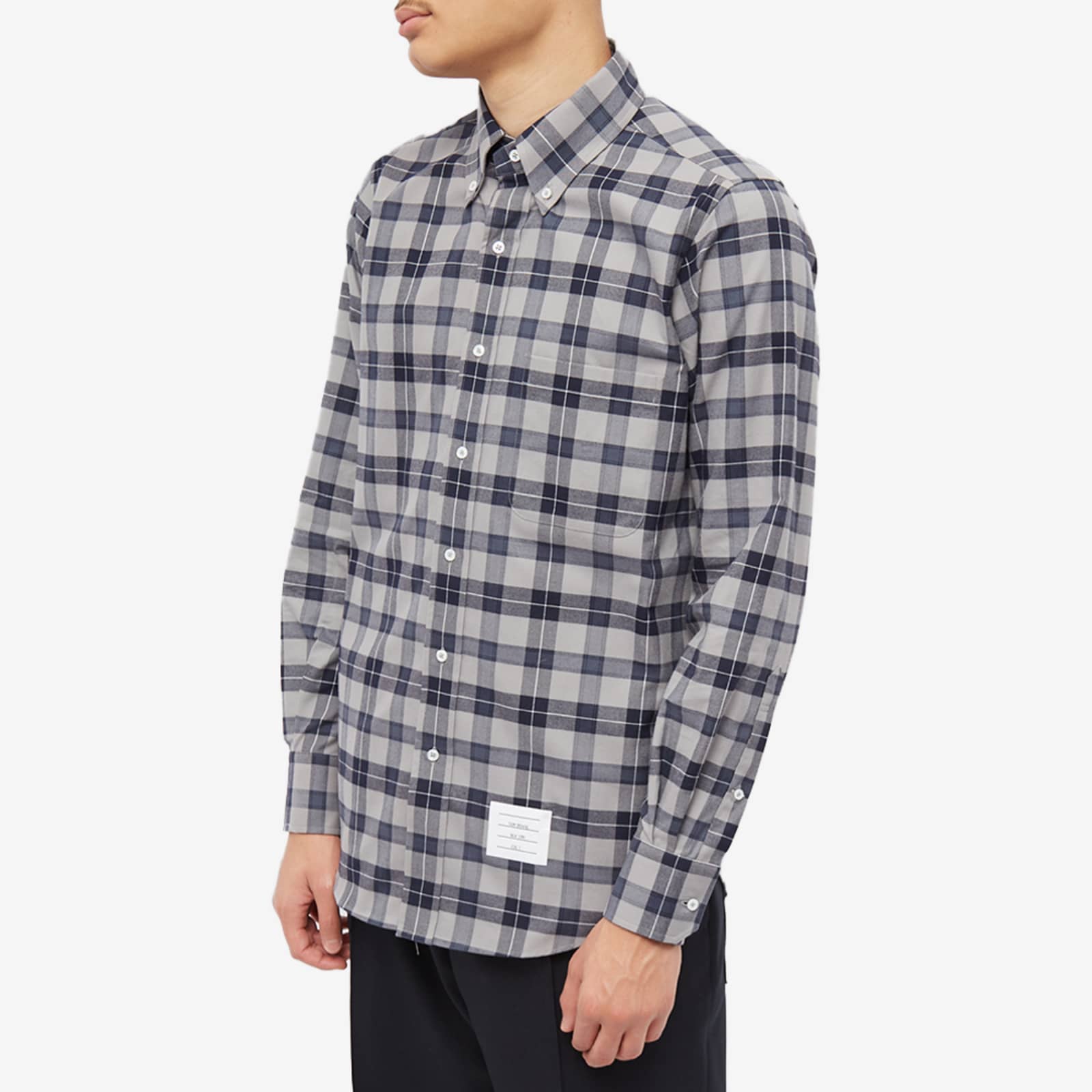 Thom Browne Tartan Check Shirt Medium Grey | END. (US)