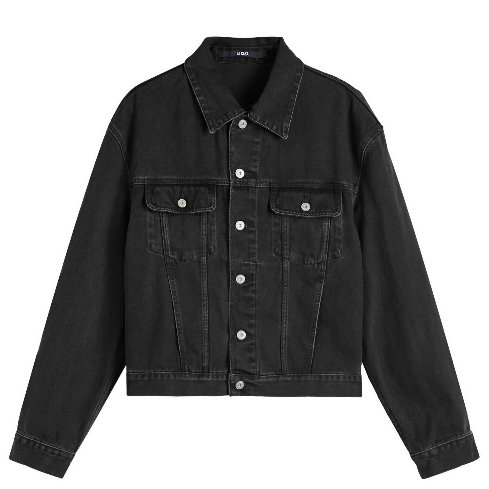Jacquemus Leather Patch Denim Jacket Black | END. (US)