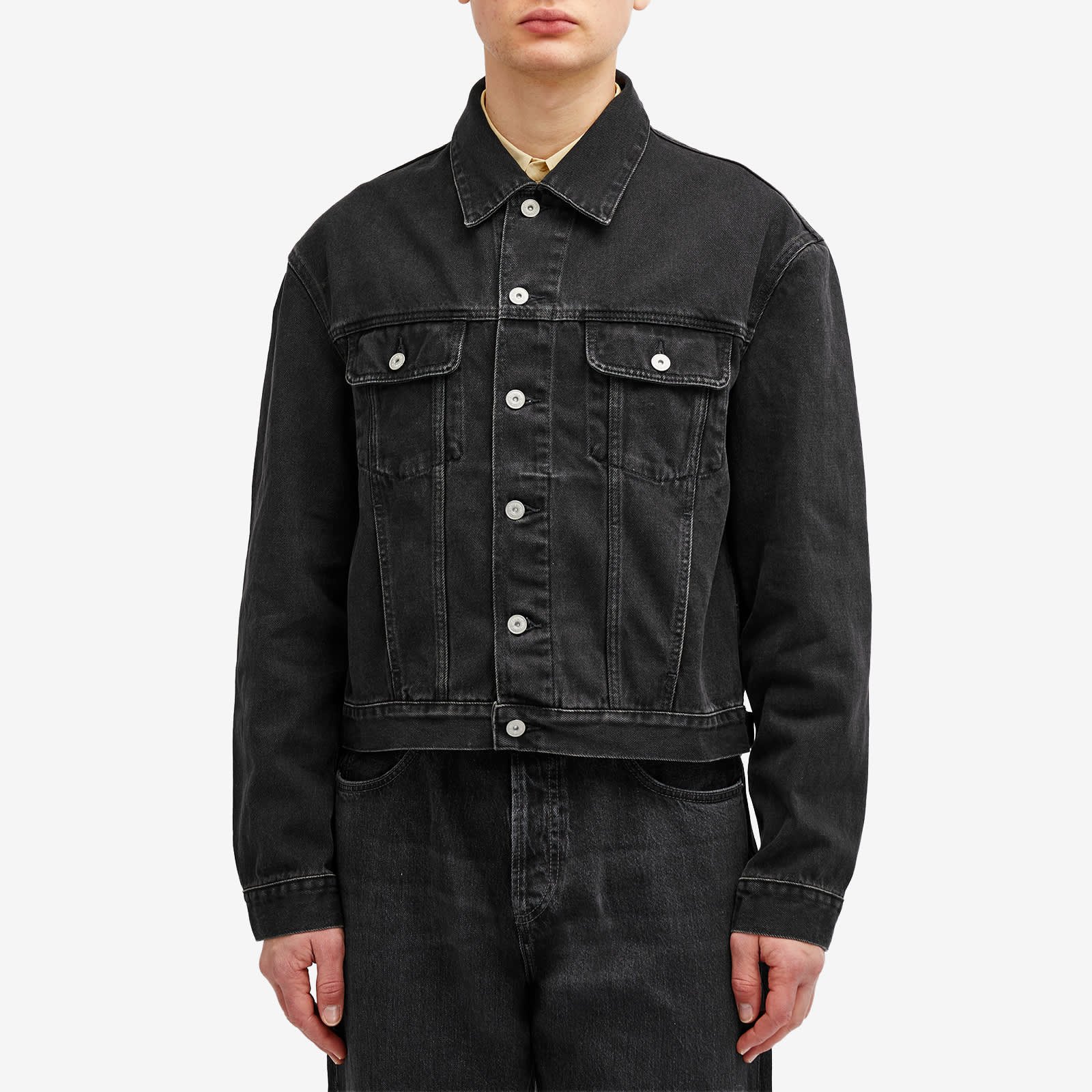 Jacquemus Leather Patch Denim Jacket Black | END. (US)