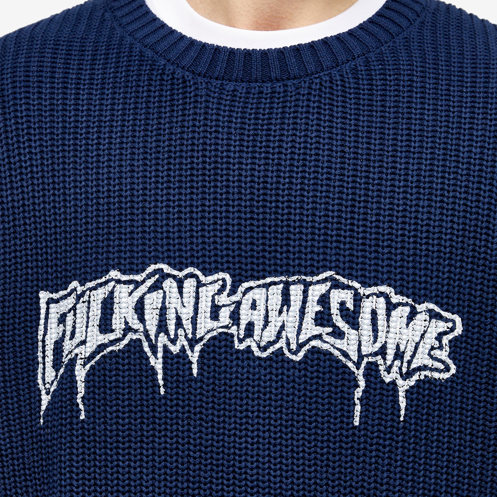 Fucking Awesome Drip Logo Crew Knit Navy | END. (US)