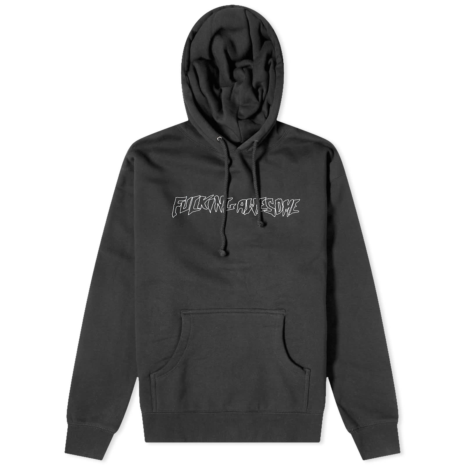 Fucking Awesome Outline Stamp Logo Hoodie Black End Gb