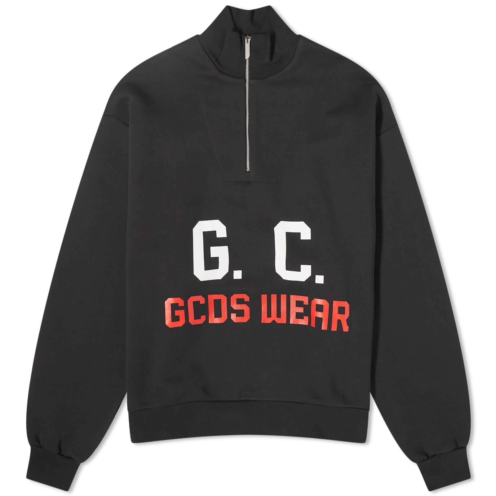 GCDS "GC" Half Zip Sweat Nero | END.