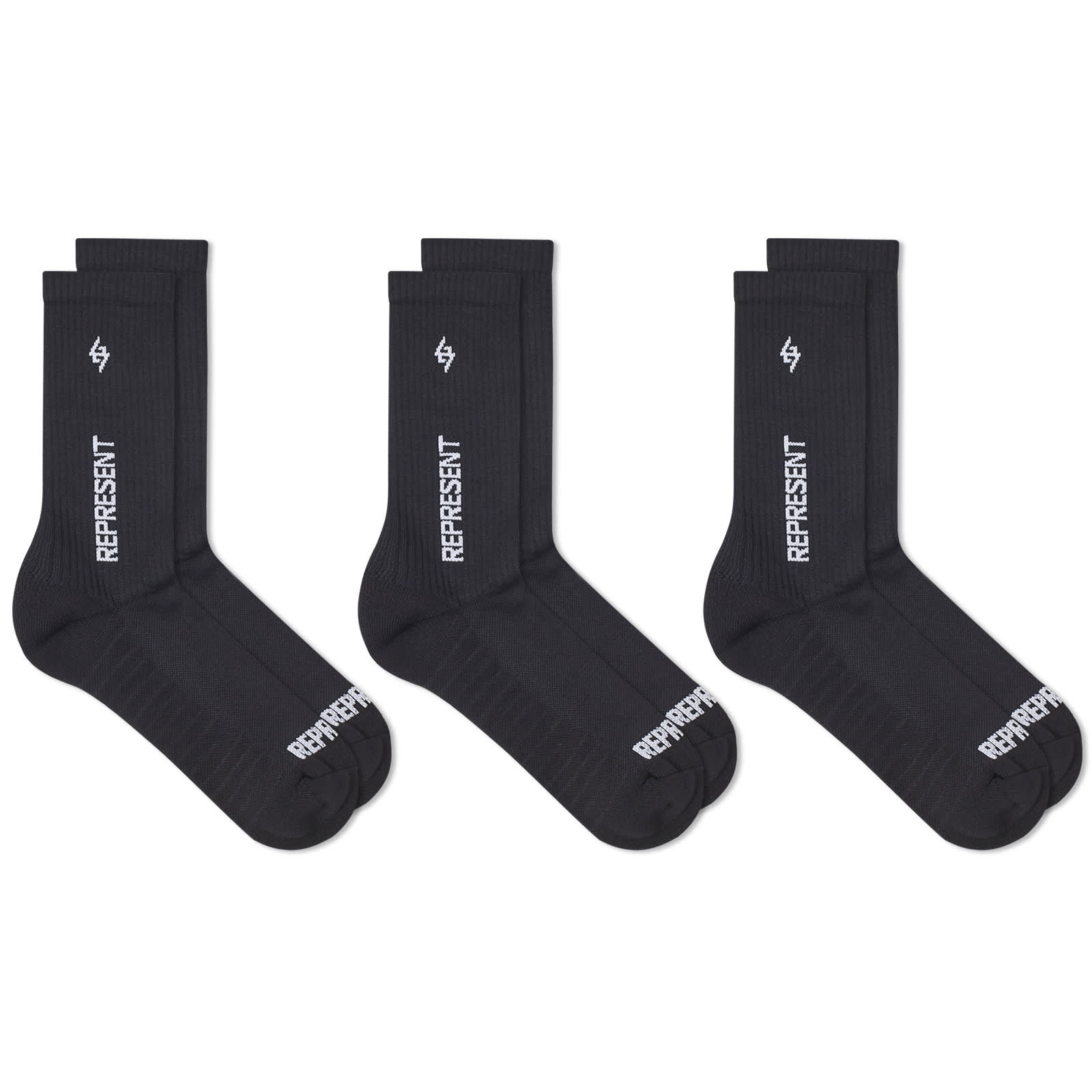Represent Team 247 3-Pack Sock Black & White | END. (US)