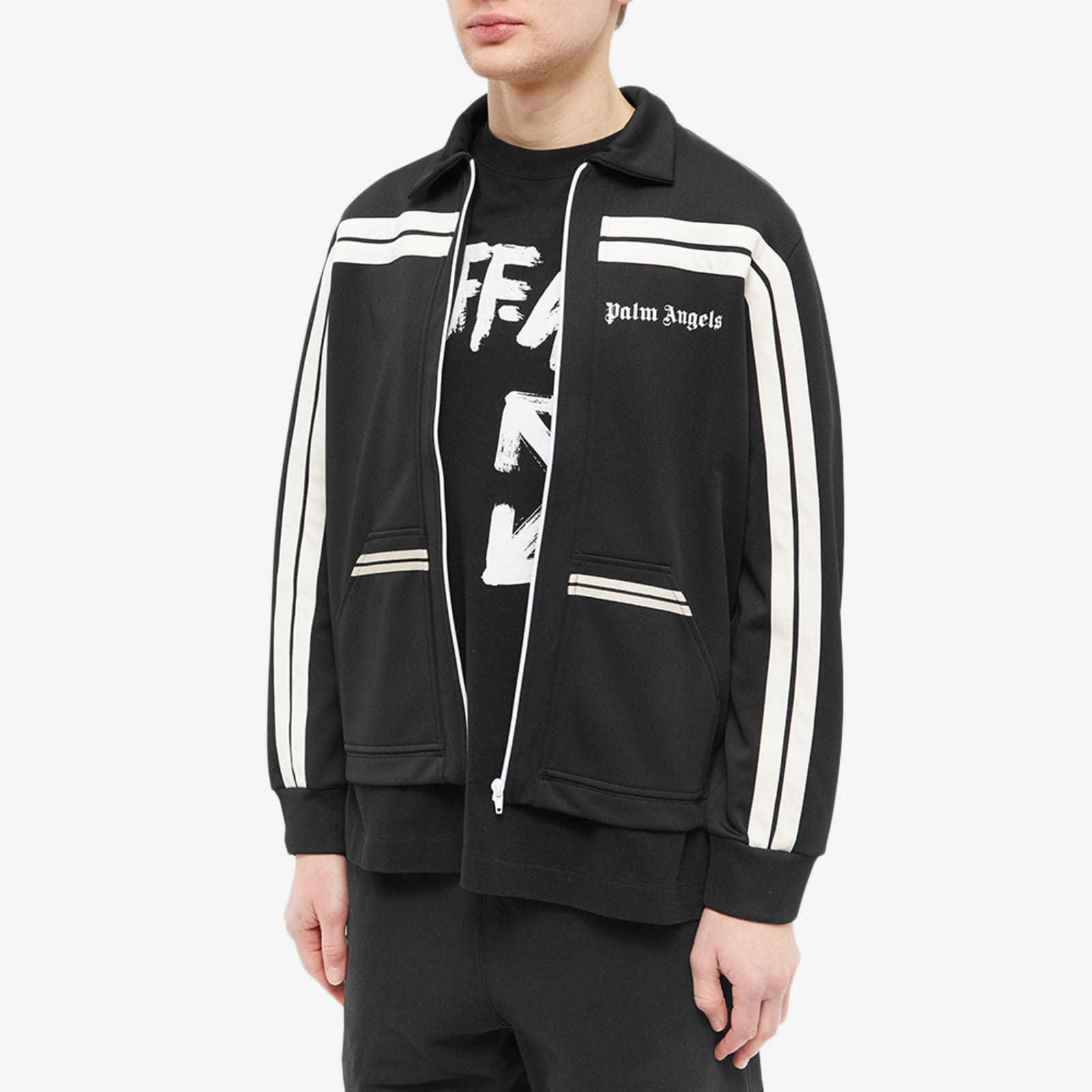 Palm Angels Track Jacket Black & Off White | END. (GB)