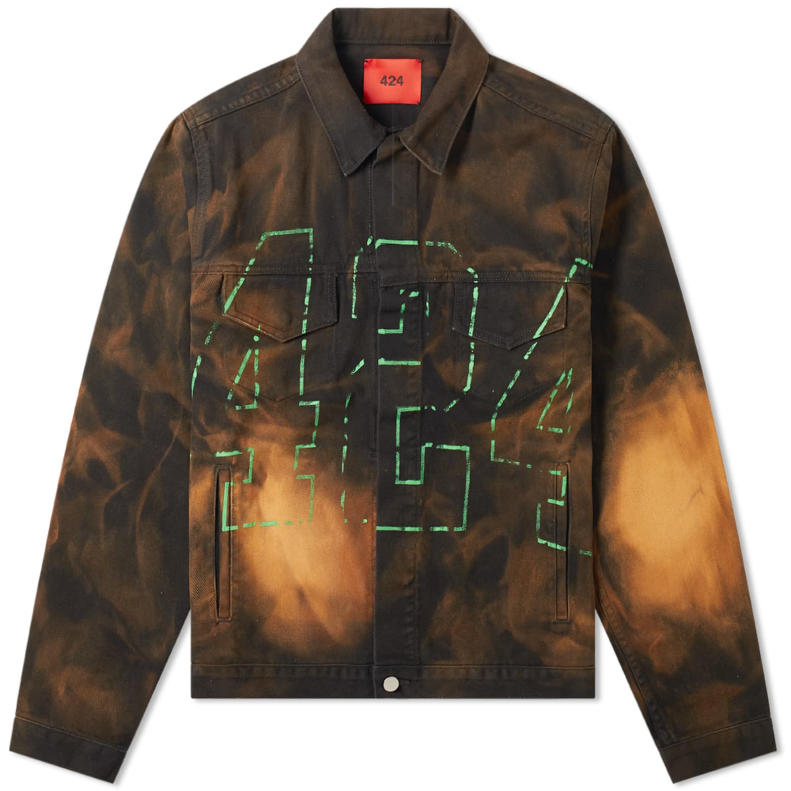 424 Neon Logo Bleached Trucker Jacket Black | END.