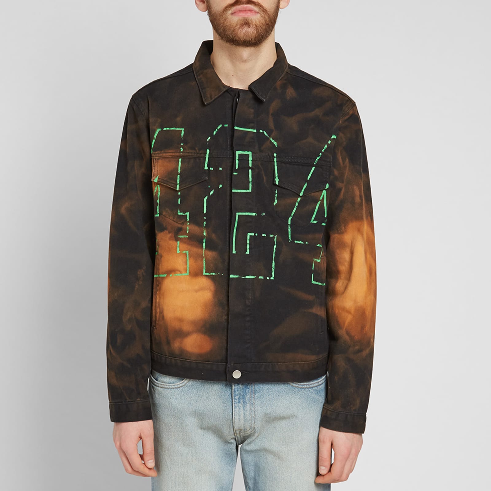 424 Neon Logo Bleached Trucker Jacket Black | END.