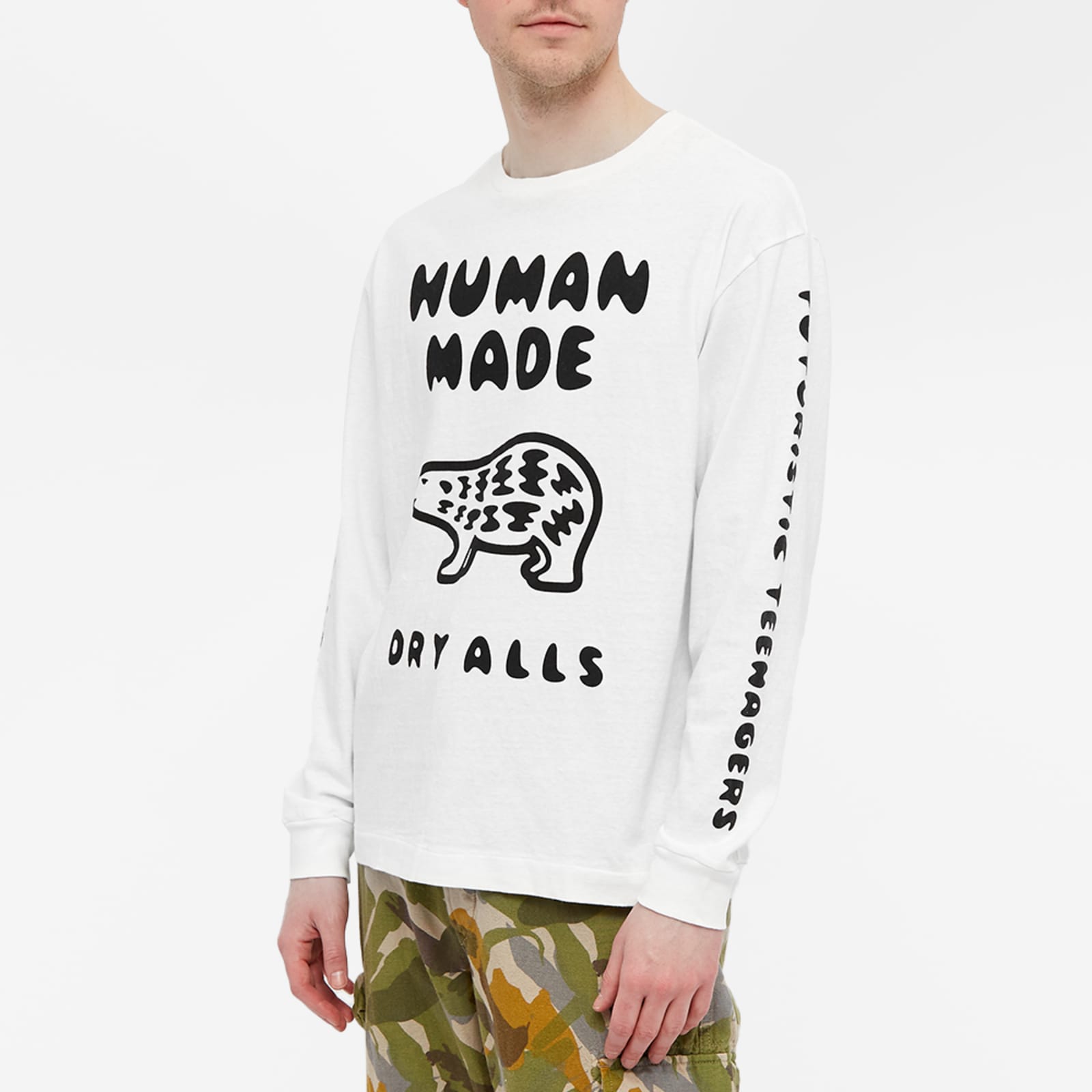 Human Made Long Sleeve Polar Bear T-Shirt White | END.