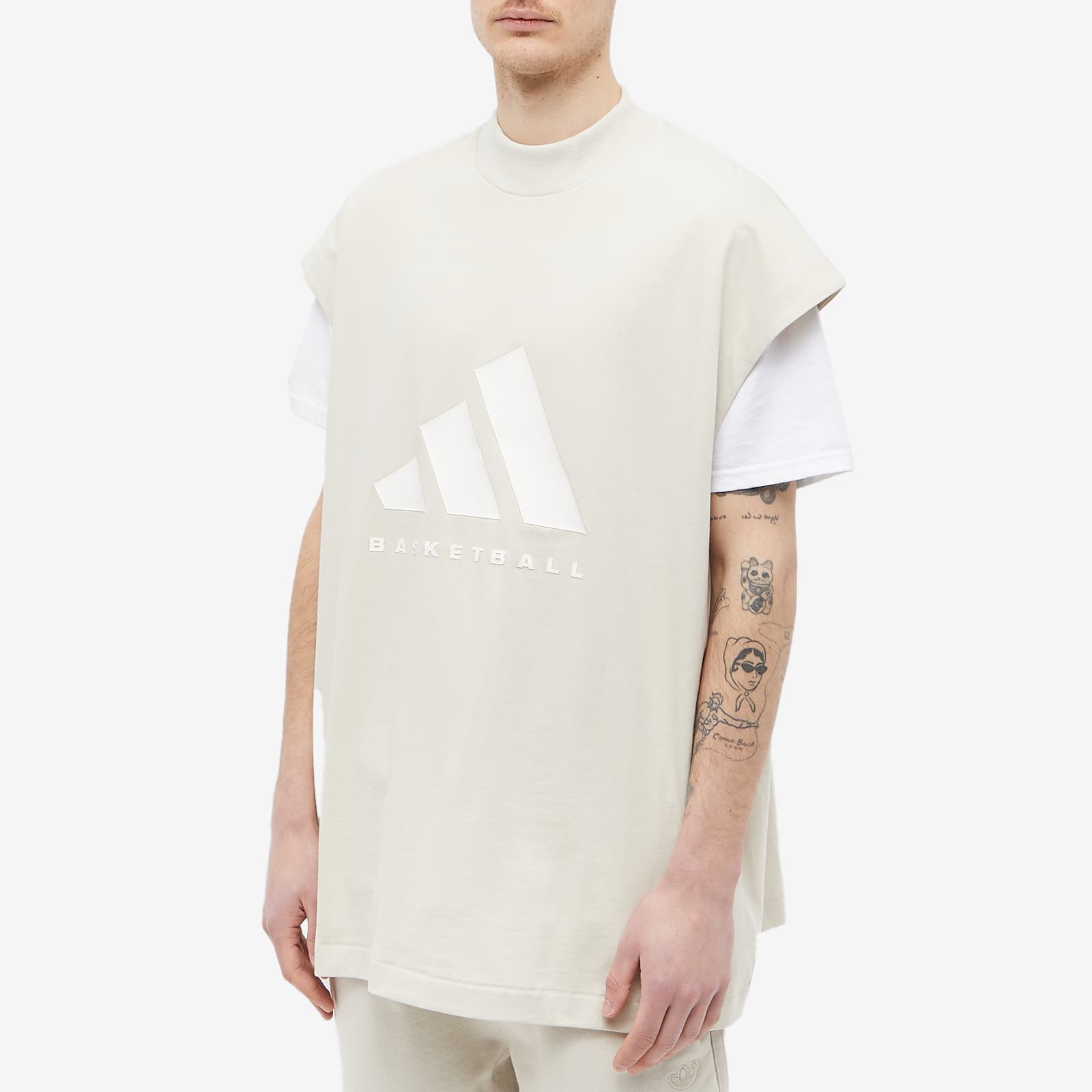 Adidas Adidas Basketball Sleeveless Logo T-Shirt Alumina | END.