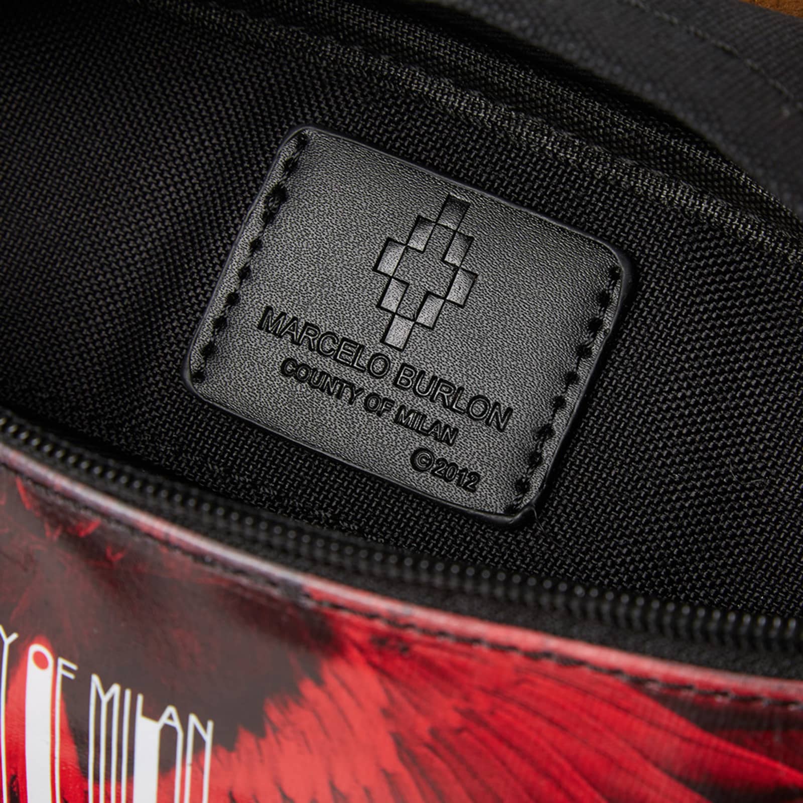 Marcelo Burlon Wings Barcode Cross Body Bag Black & Red | END. (GB)