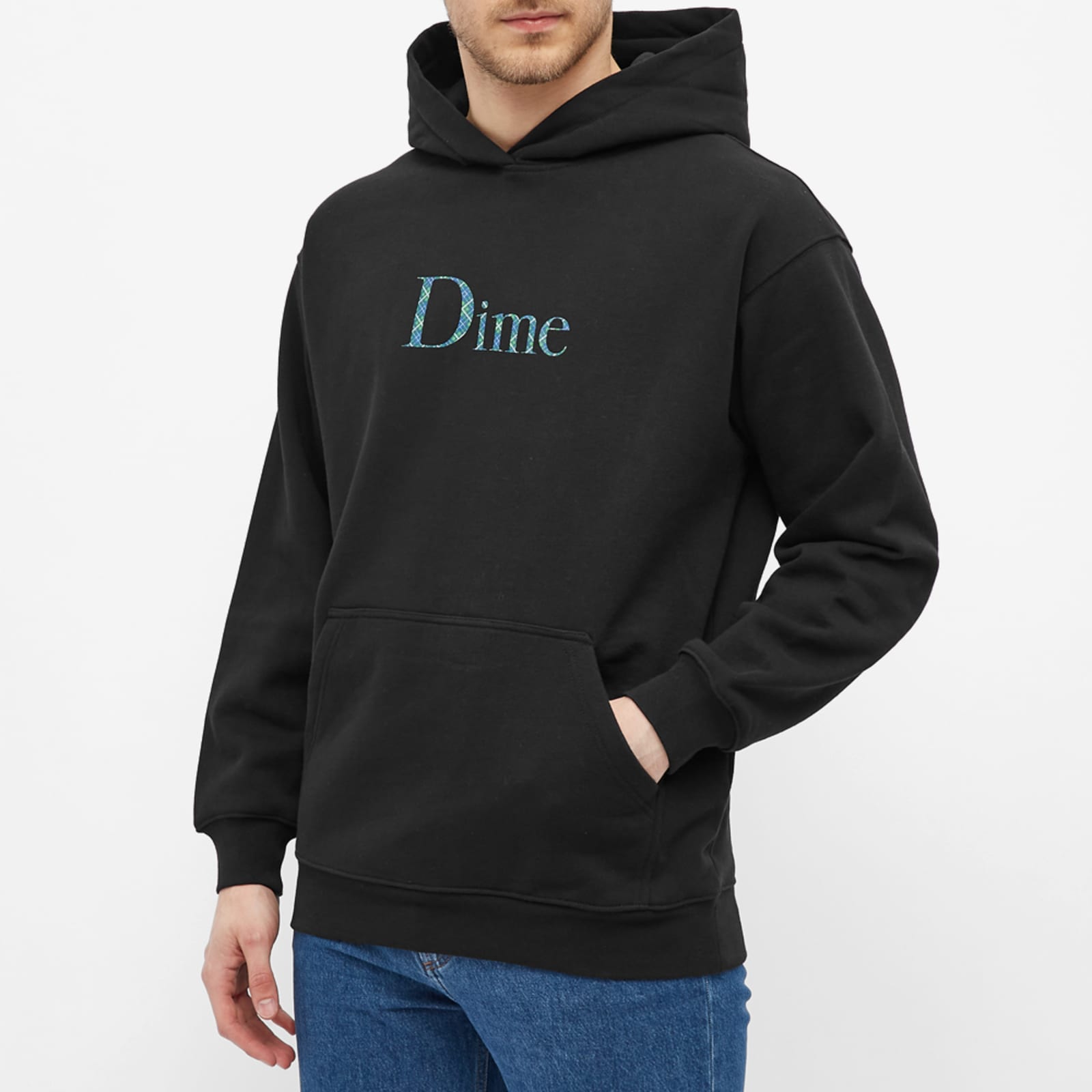 Dime Classic Plaid Logo Hoodie Black | END. (AU)